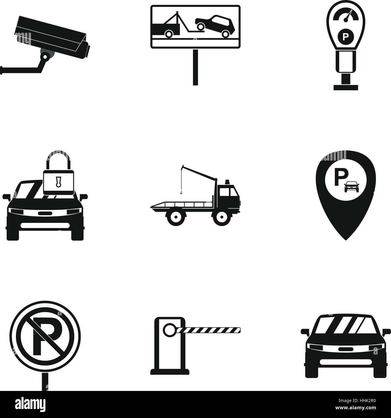 Parking area icons set, simple style Stock Vector Image & Art - Alamy