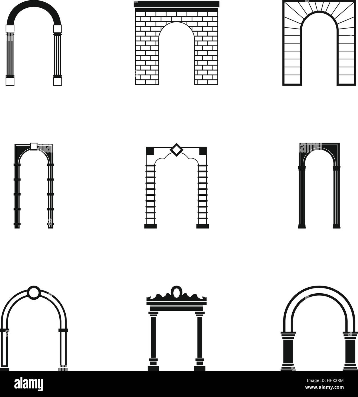 Arched openings icons set, simple style Stock Vector Image & Art - Alamy