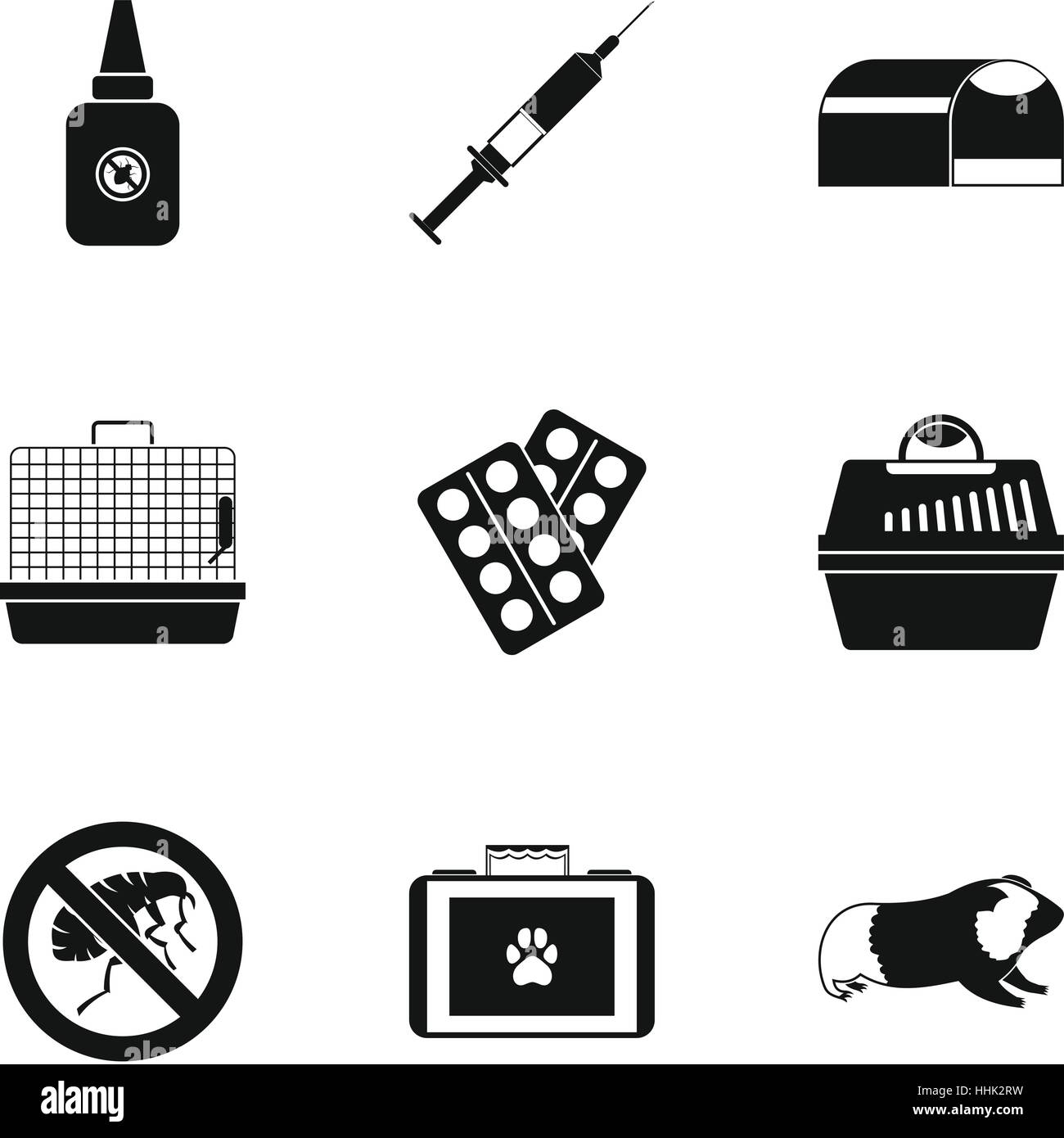 Veterinary icons set, simple style Stock Vector Image & Art - Alamy