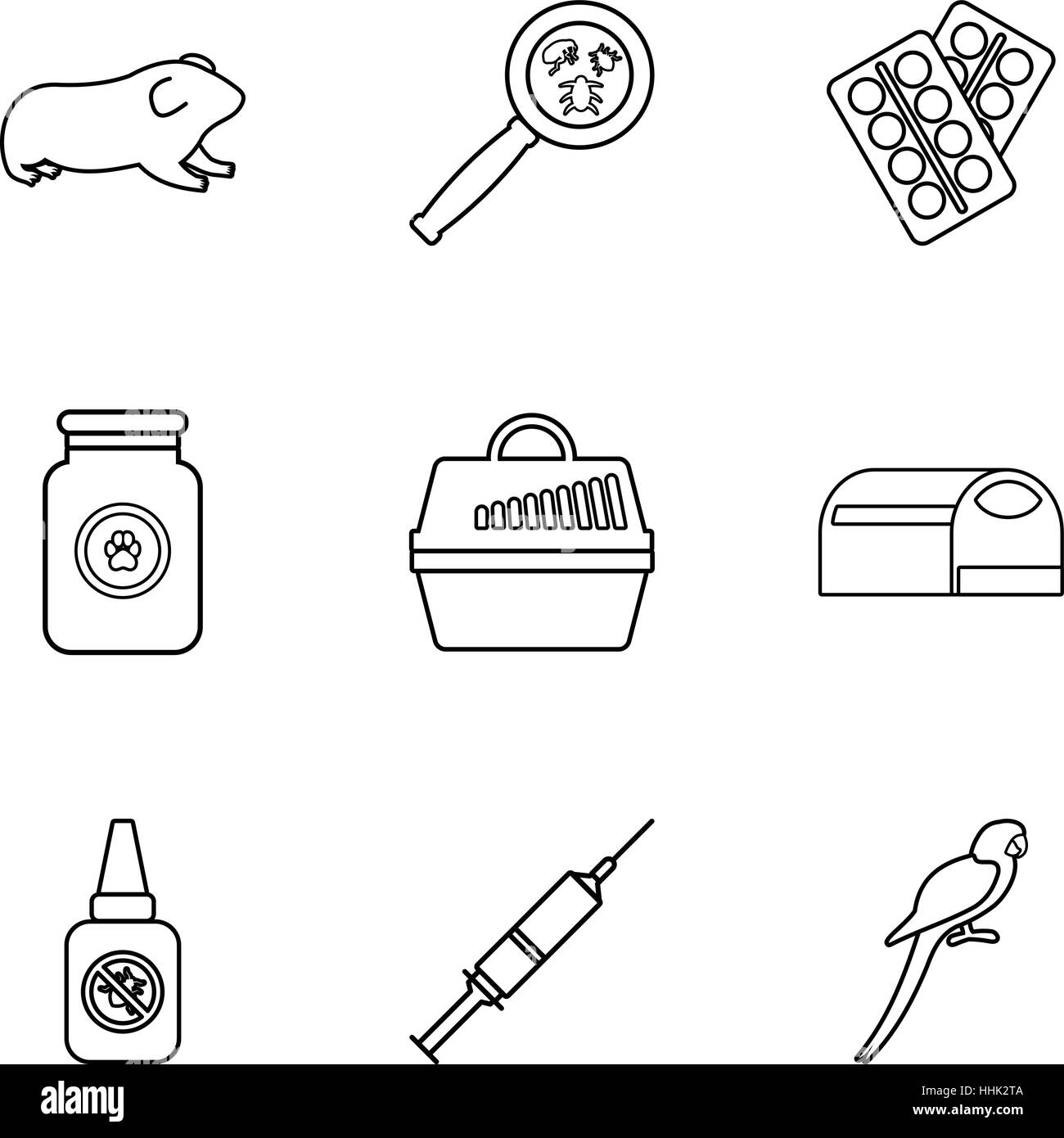 Veterinarian icons set, outline style Stock Vector Image & Art - Alamy