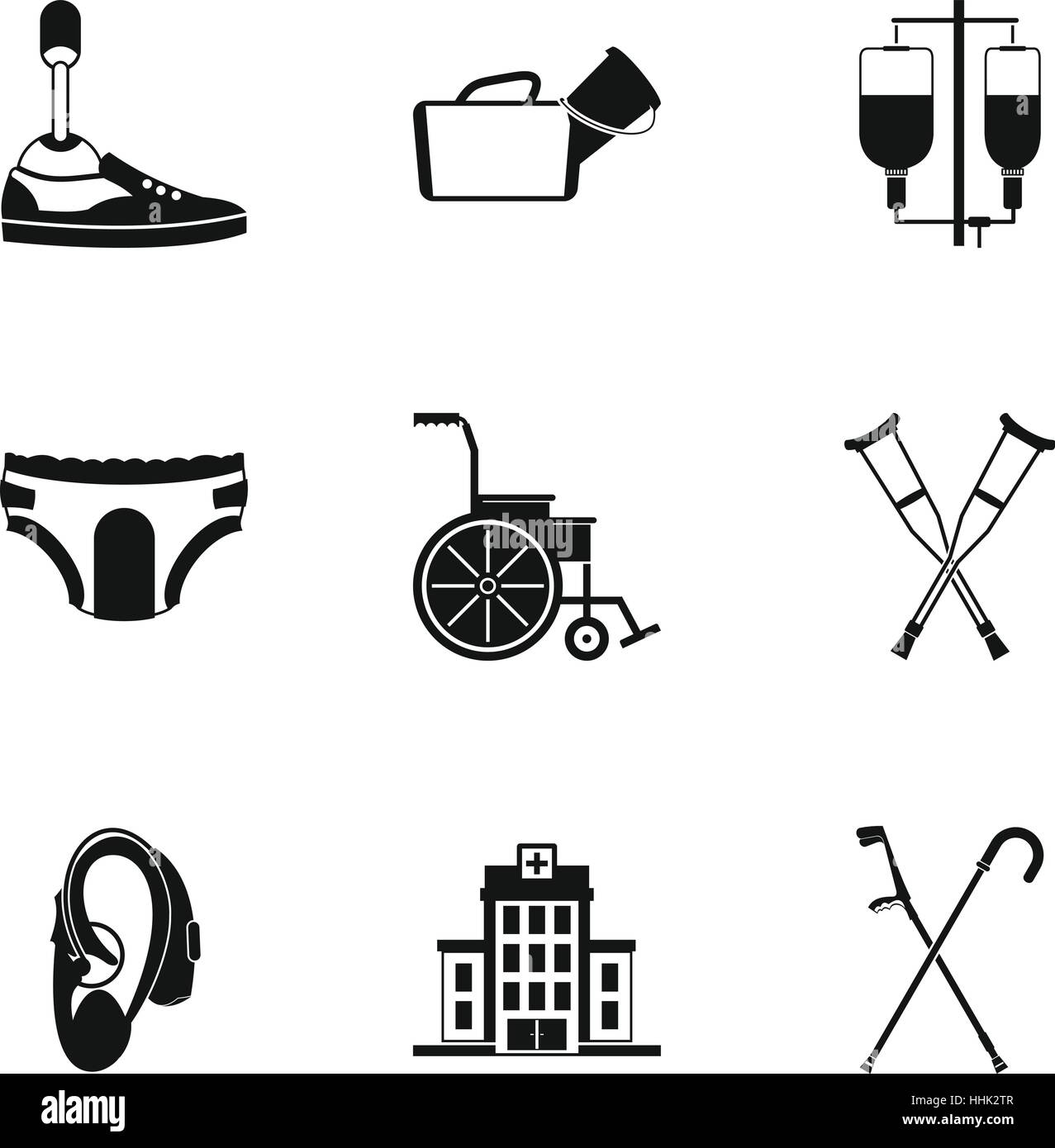 Disabled icons set, simple style Stock Vector Image & Art - Alamy