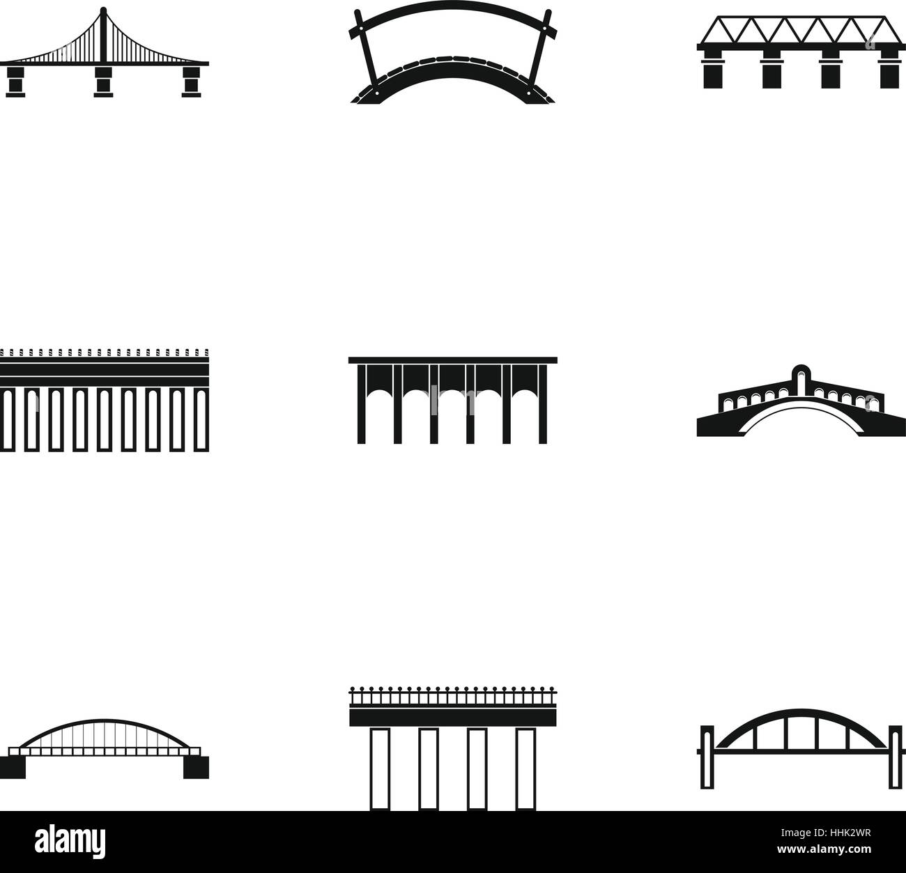 Bridge icons set, simple style Stock Vector Image & Art - Alamy