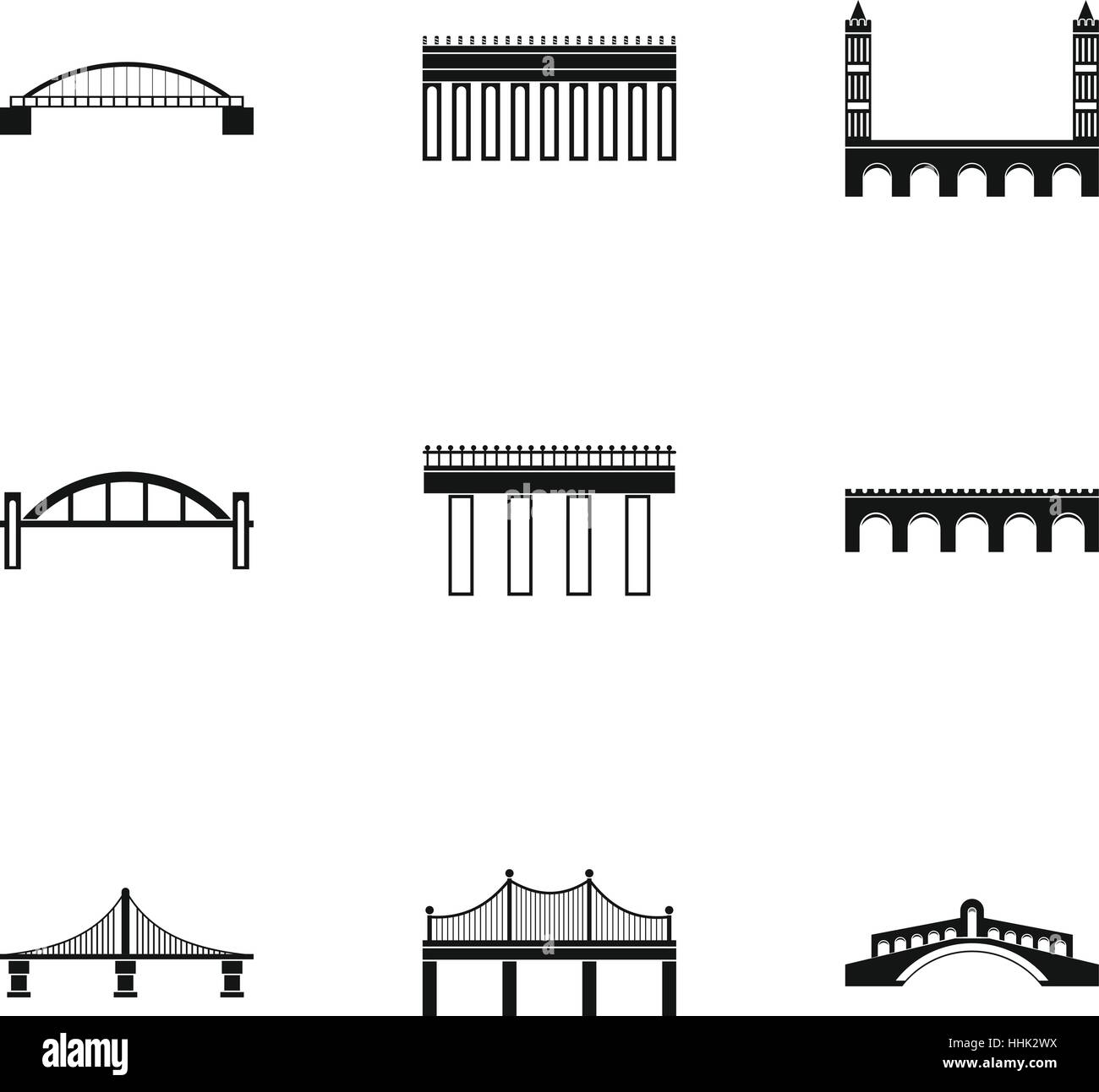 Bridge transition icons set, simple style Stock Vector Image & Art - Alamy
