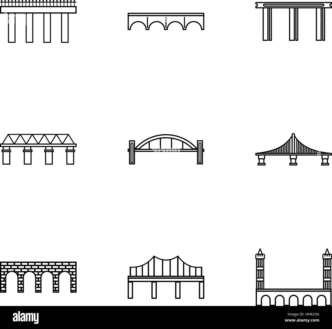Crossing river icons set, outline style Stock Vector Image & Art - Alamy