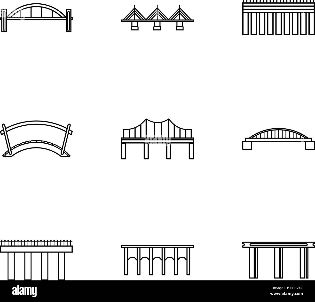 Bridge transition icons set, outline style Stock Vector Image & Art - Alamy