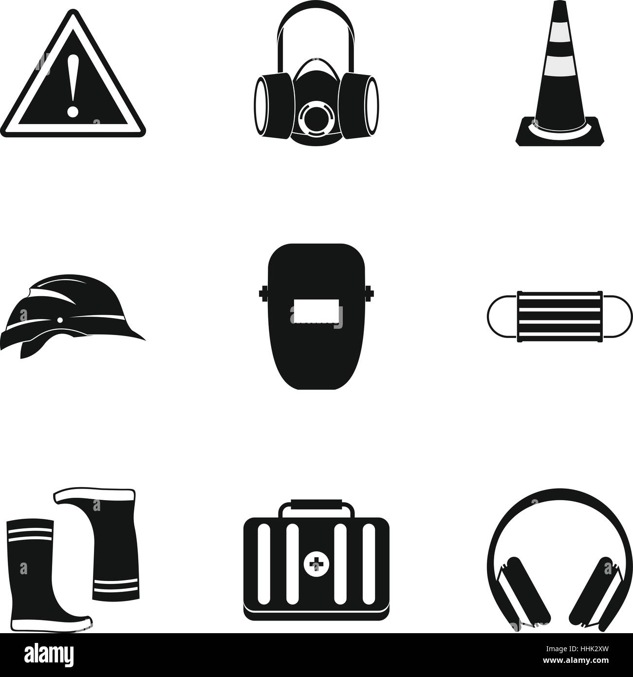 Construction ground icons set, simple style Stock Vector Image & Art ...