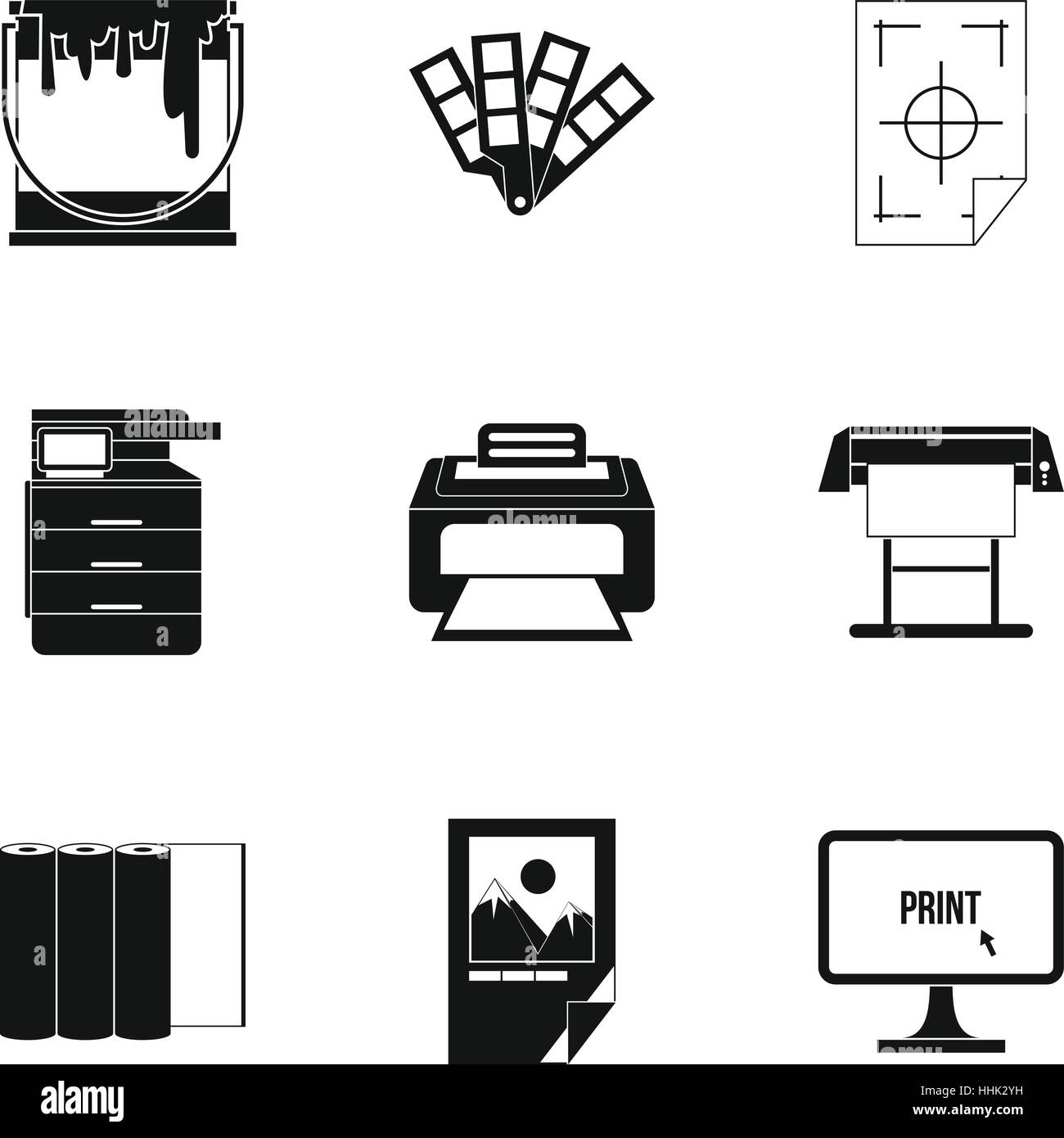 Printer icons set, simple style Stock Vector Image & Art - Alamy