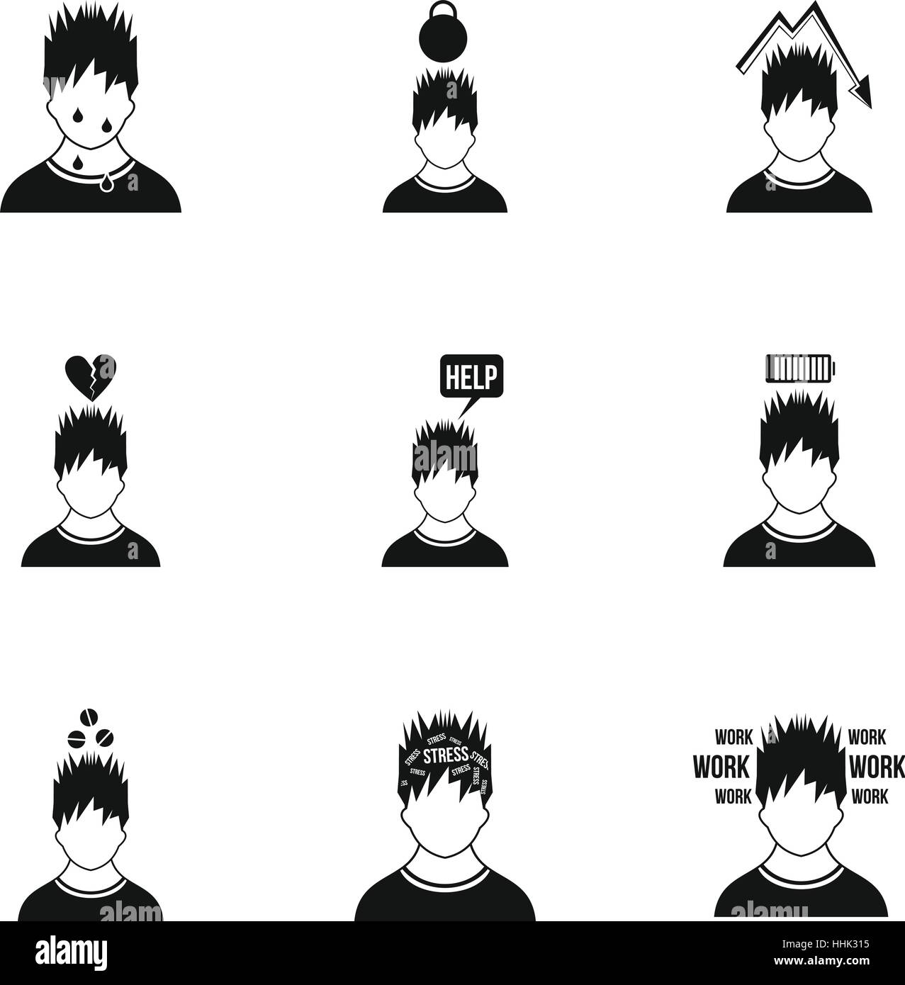 Set icons heart emotions Stock Vector Images - Alamy