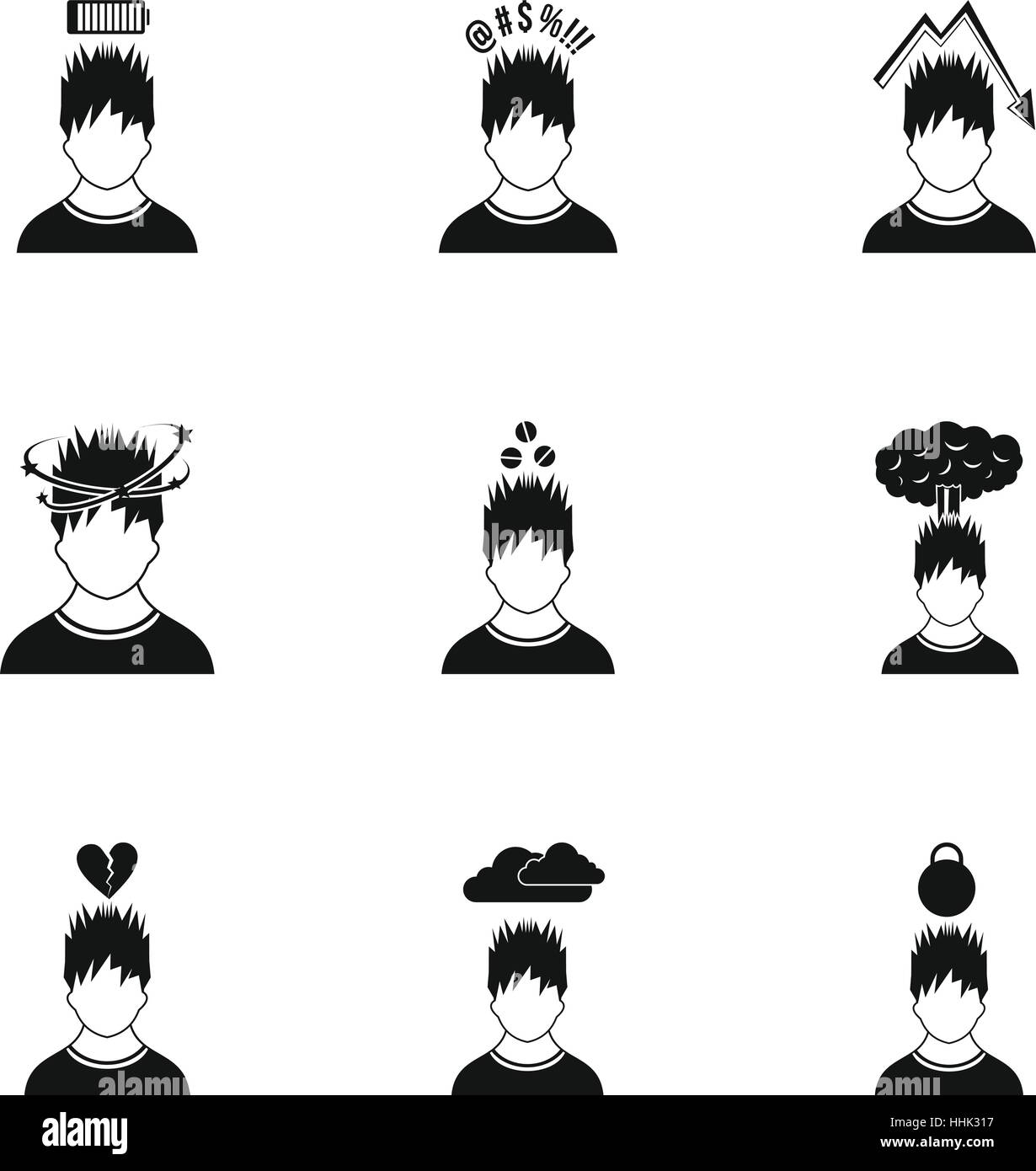 Human feelings icons set, simple style Stock Vector Image & Art - Alamy