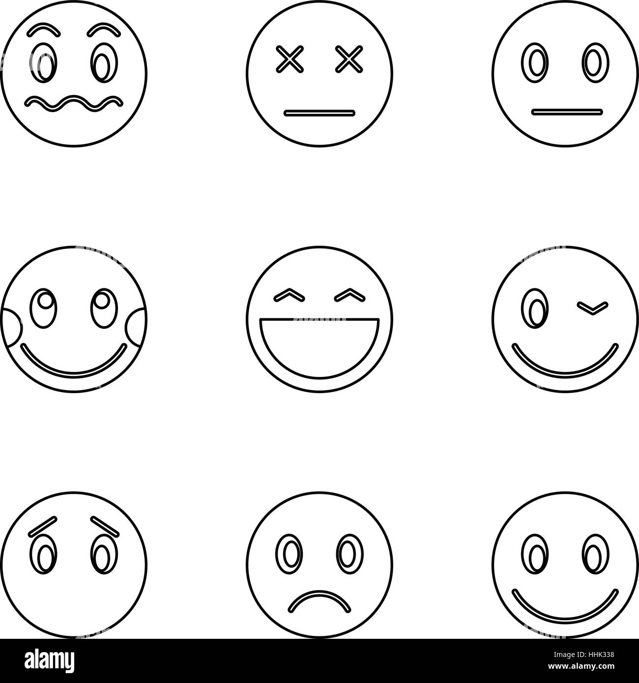Types Of Emoticons Icons Set Outline Style Stock Vector Image Art types-of-emoticons-icons-set-outline-style-stock-vector-image-art