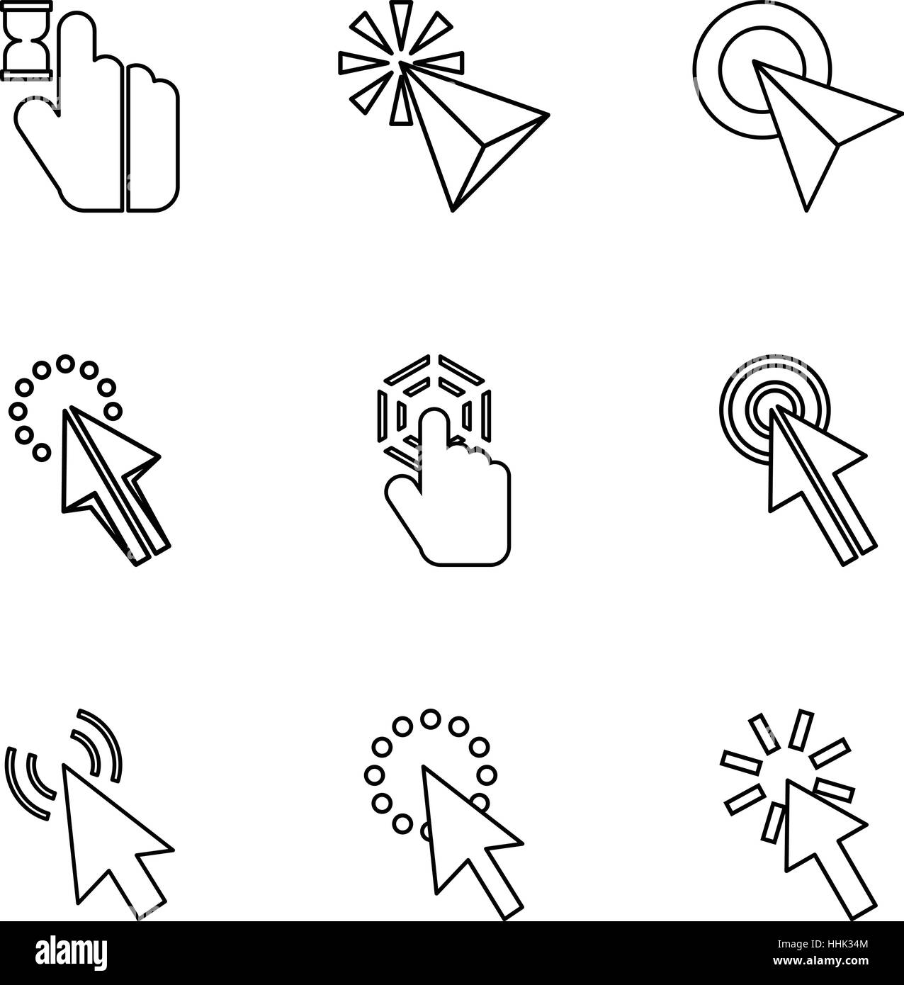 Types of arrows icons set, outline style Stock Vector Image & Art - Alamy