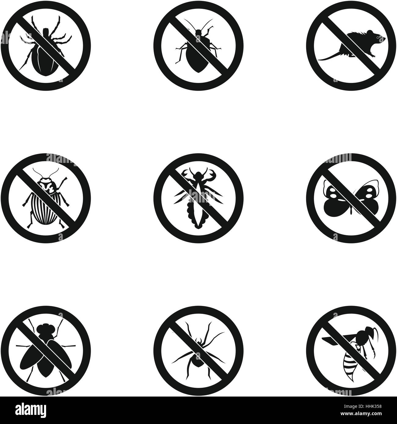 Signs of insects icons set, simple style Stock Vector Image & Art - Alamy