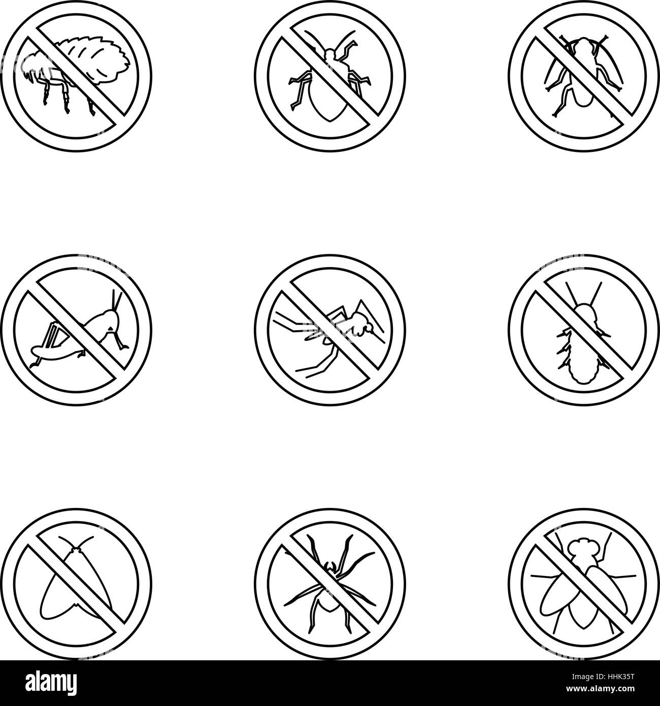 Insects icons set, outline style Stock Vector Image & Art - Alamy