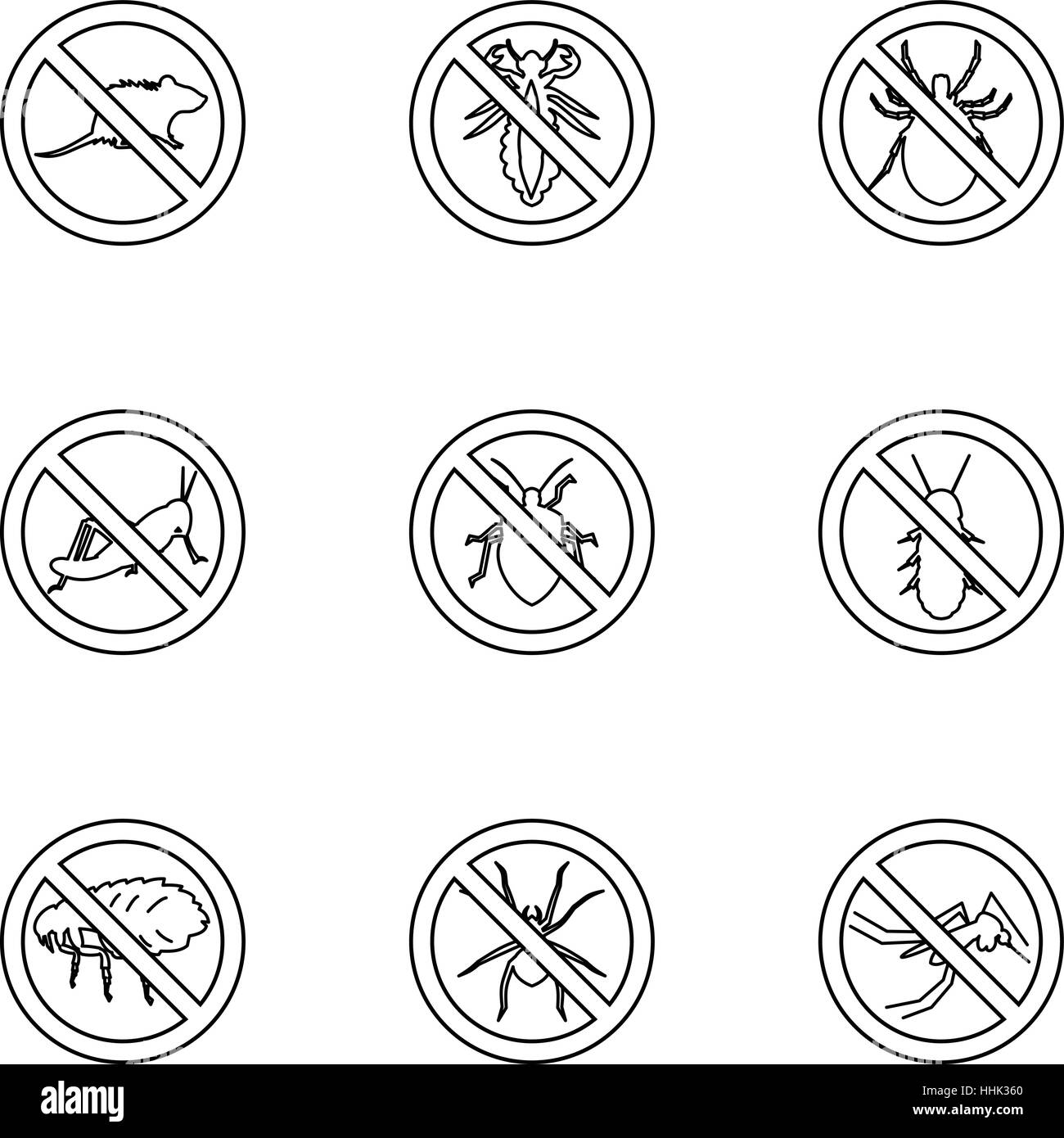 Signs of insects icons set, outline style Stock Vector Image & Art - Alamy