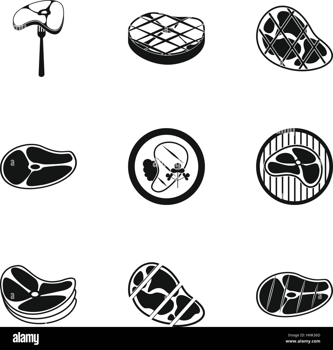 Beef icons set, simple style Stock Vector Image & Art - Alamy