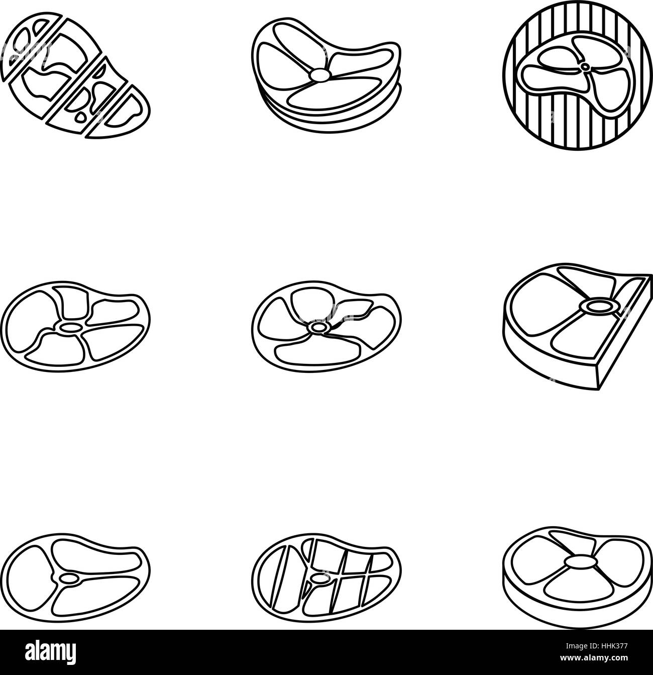 Veal icons set, outline style Stock Vector Image & Art - Alamy