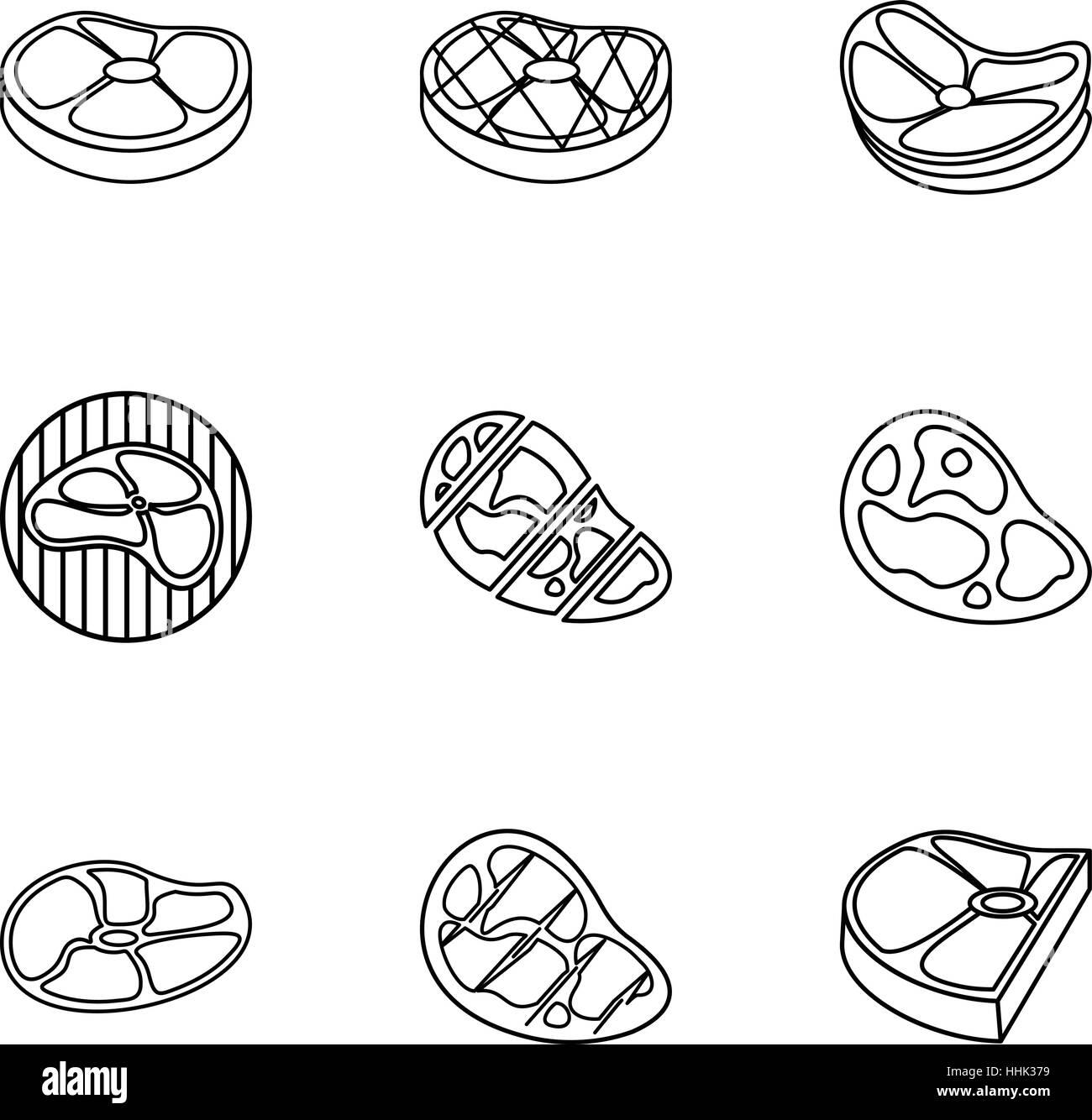 Steak icons set, outline style Stock Vector Image & Art - Alamy Steak icons set, outline style Stock Vector Image & Art - Alamy