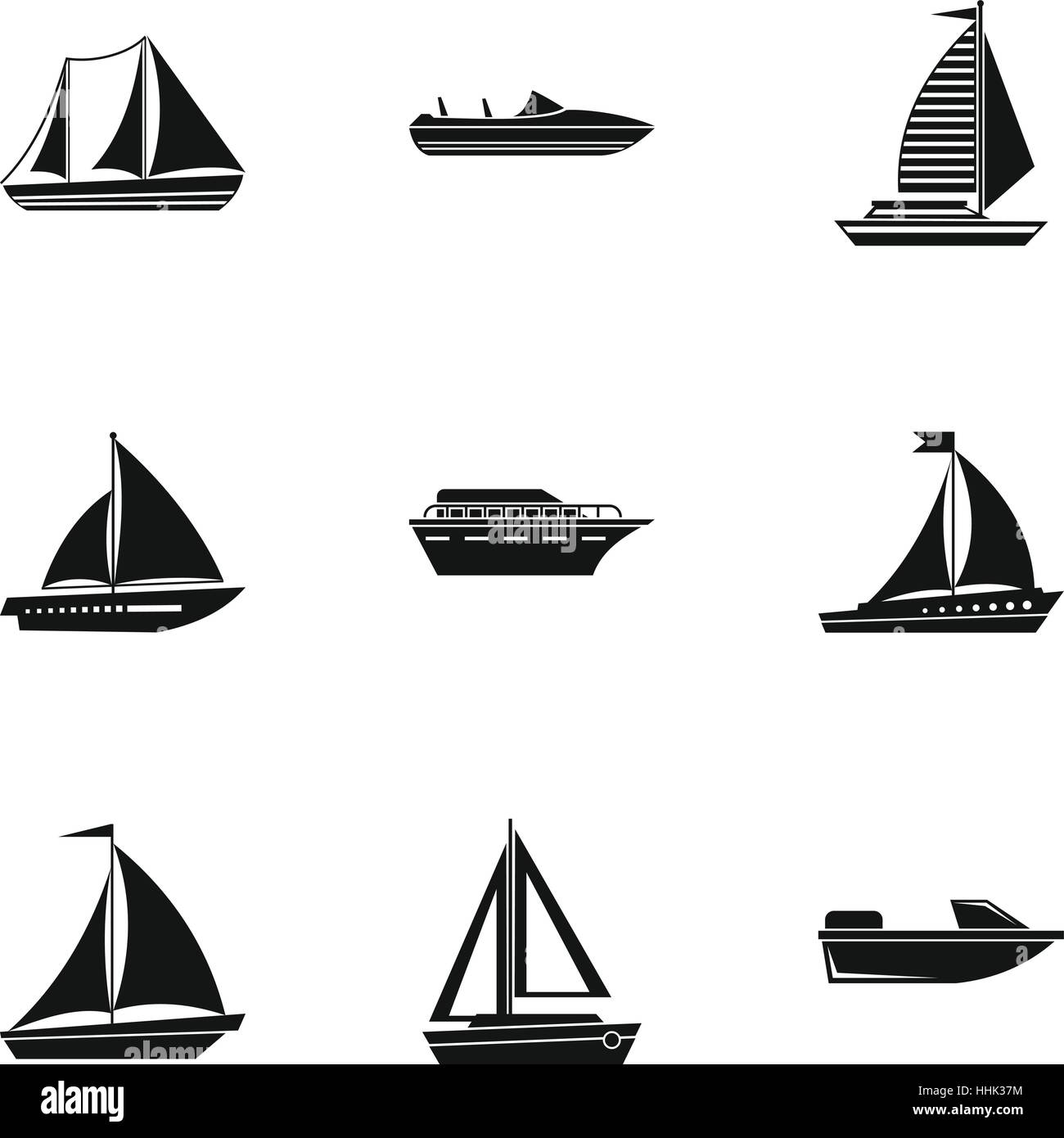 Yacht icons set, simple style Stock Vector Image & Art - Alamy