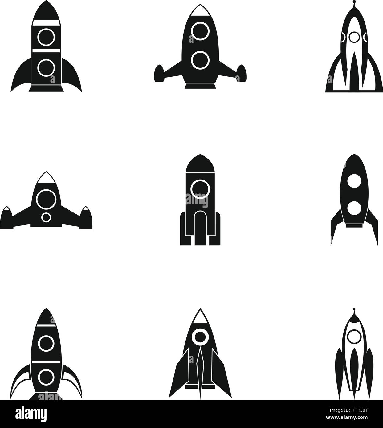 Rocket icons set, simple style Stock Vector Image & Art - Alamy