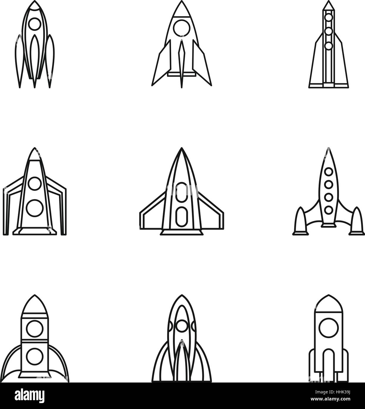 Types of rocket icons set, outline style Stock Vector Image & Art - Alamy