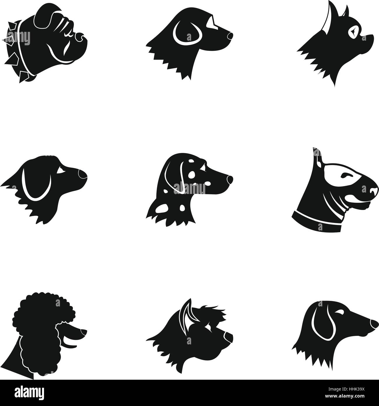 Dog icons set, simple style Stock Vector Image & Art - Alamy