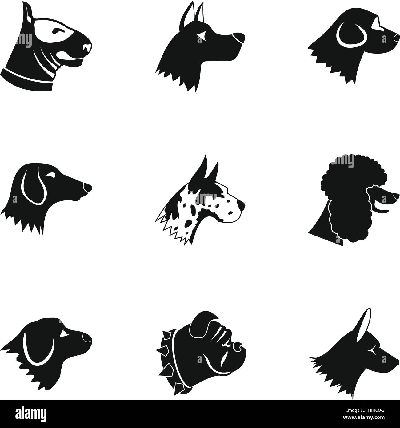 Types of dogs icons set, simple style Stock Vector Image & Art - Alamy