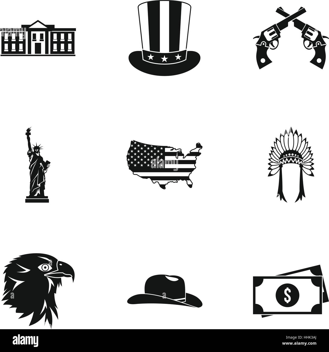 USA icons set, simple style Stock Vector Image & Art - Alamy