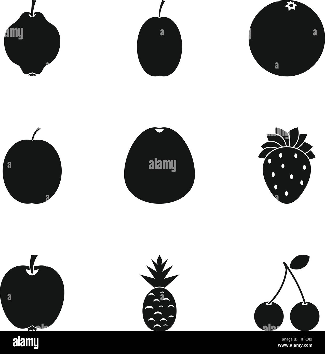 Fresh fruit icons set, simple style Stock Vector Image & Art - Alamy