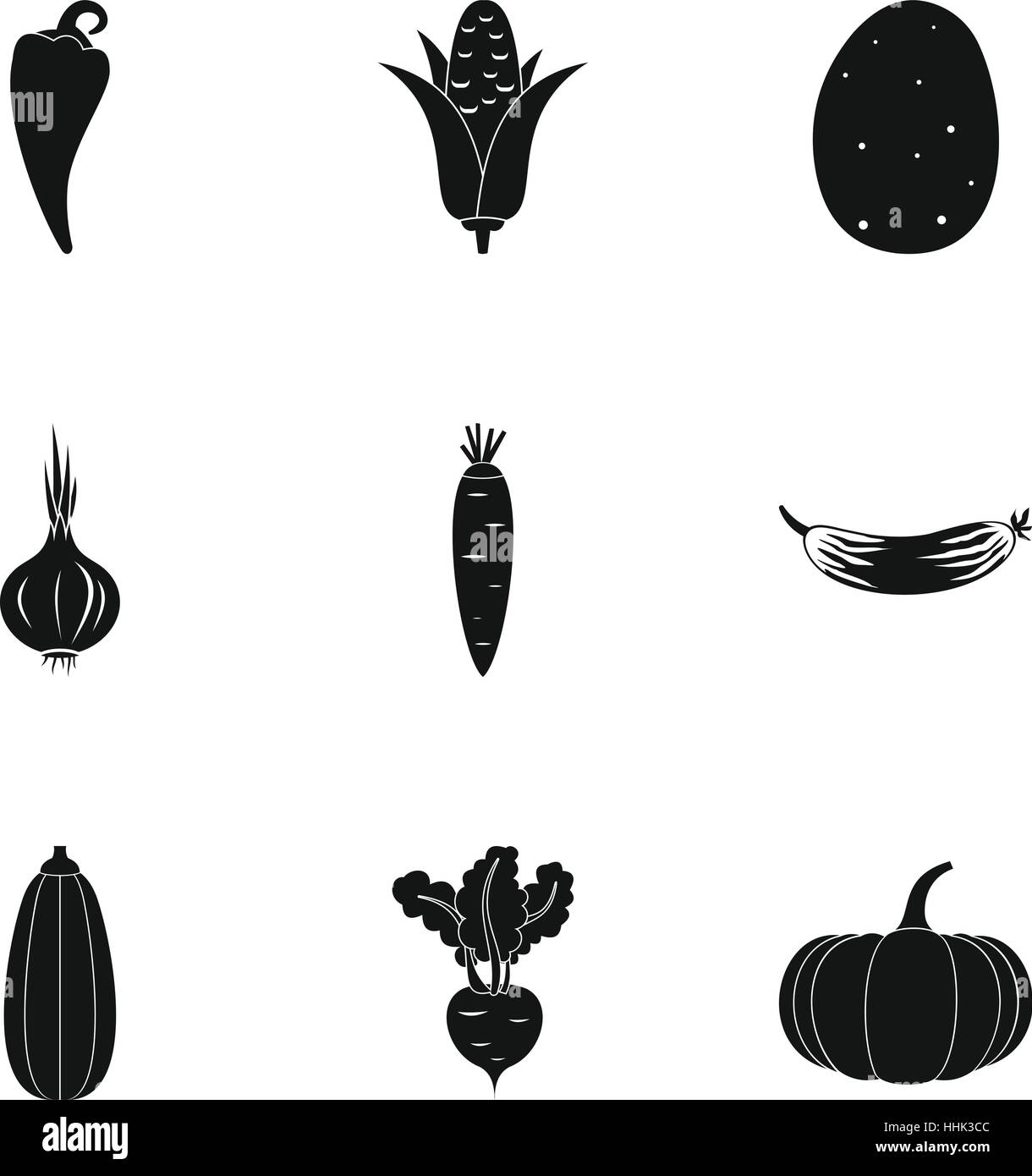 Vegetables icons set, simple style Stock Vector Image & Art - Alamy