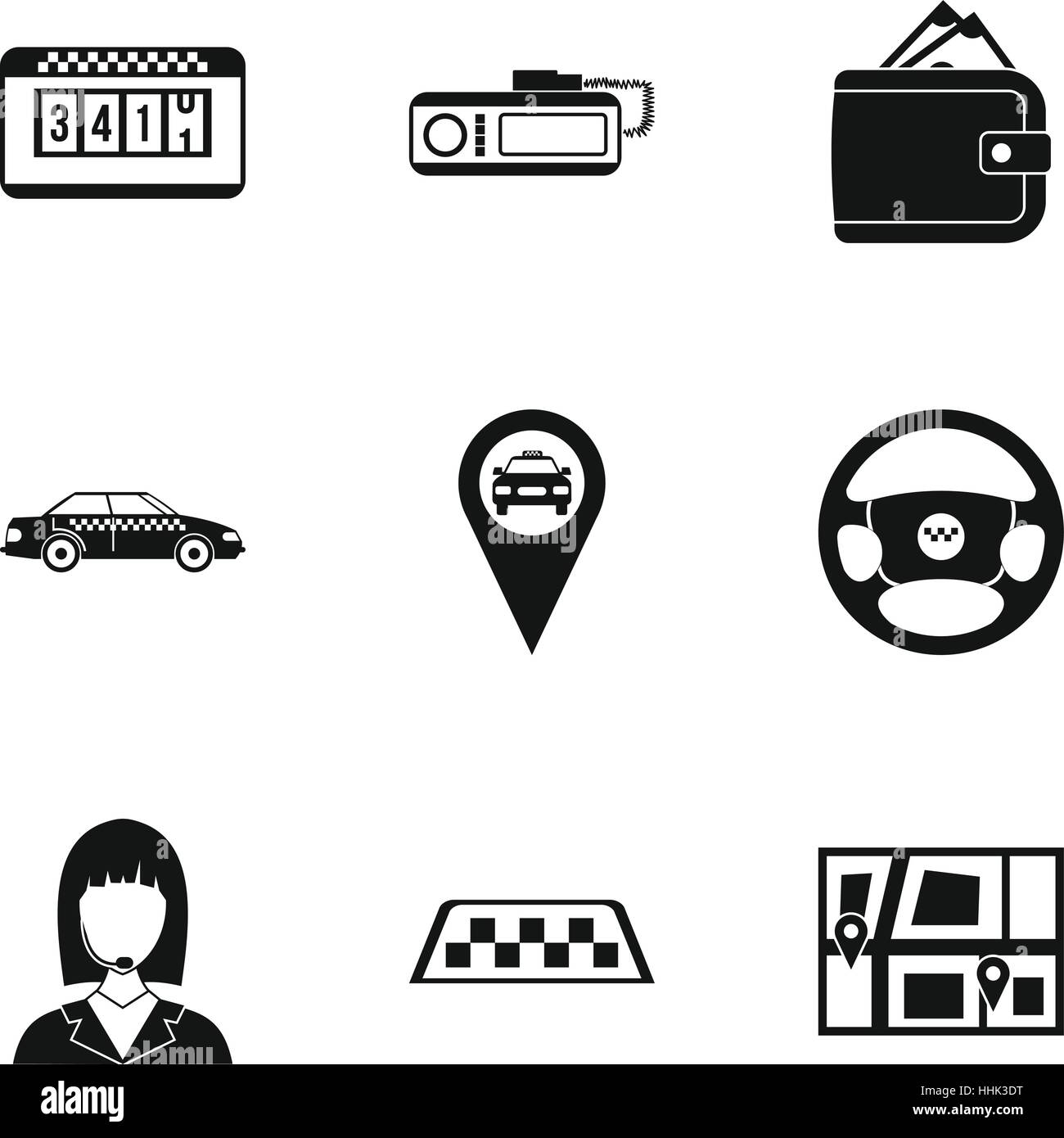 Taxi icons set, simple style Stock Vector Image & Art - Alamy