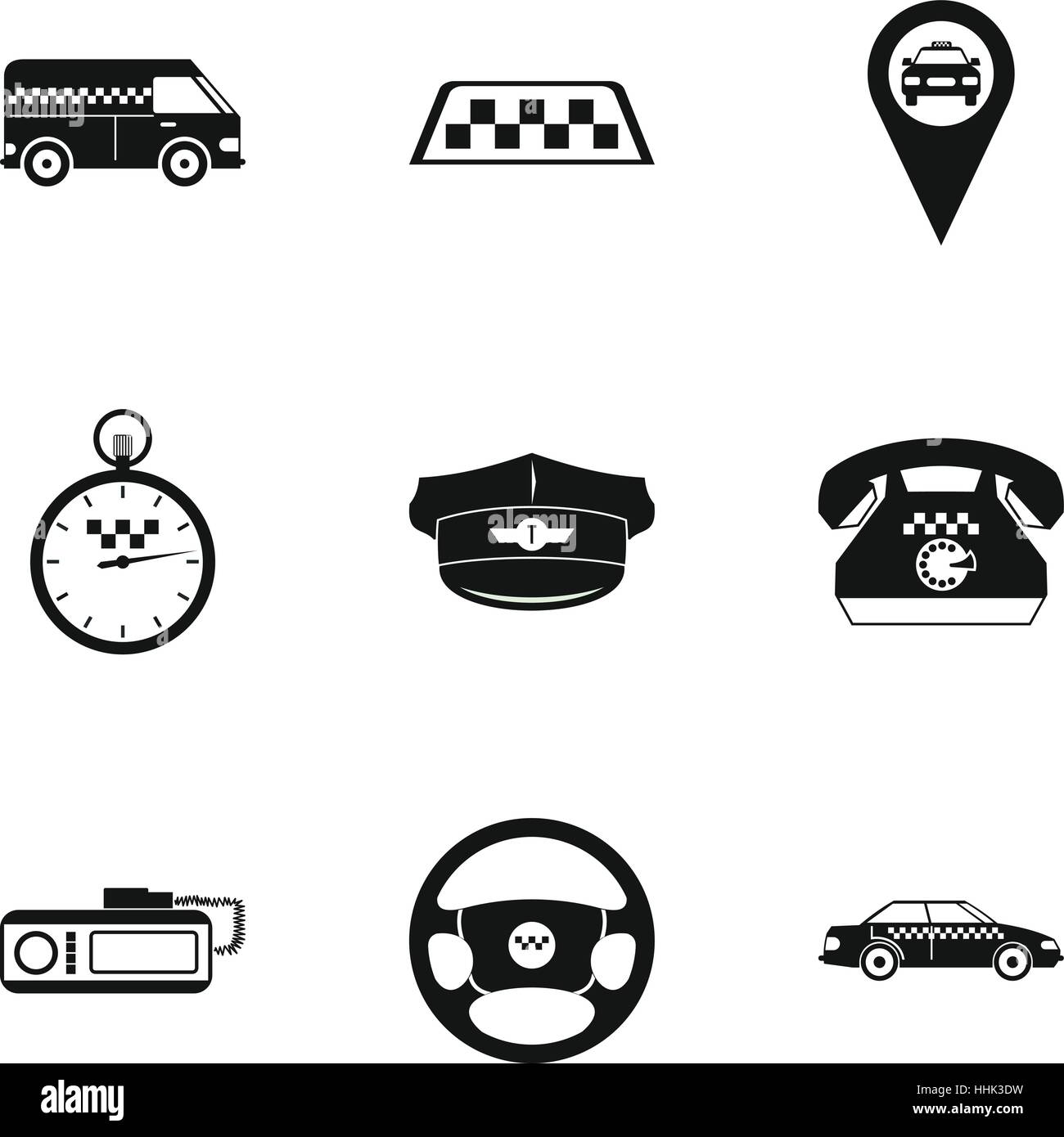 Taxi ride icons set, simple style Stock Vector Image & Art - Alamy