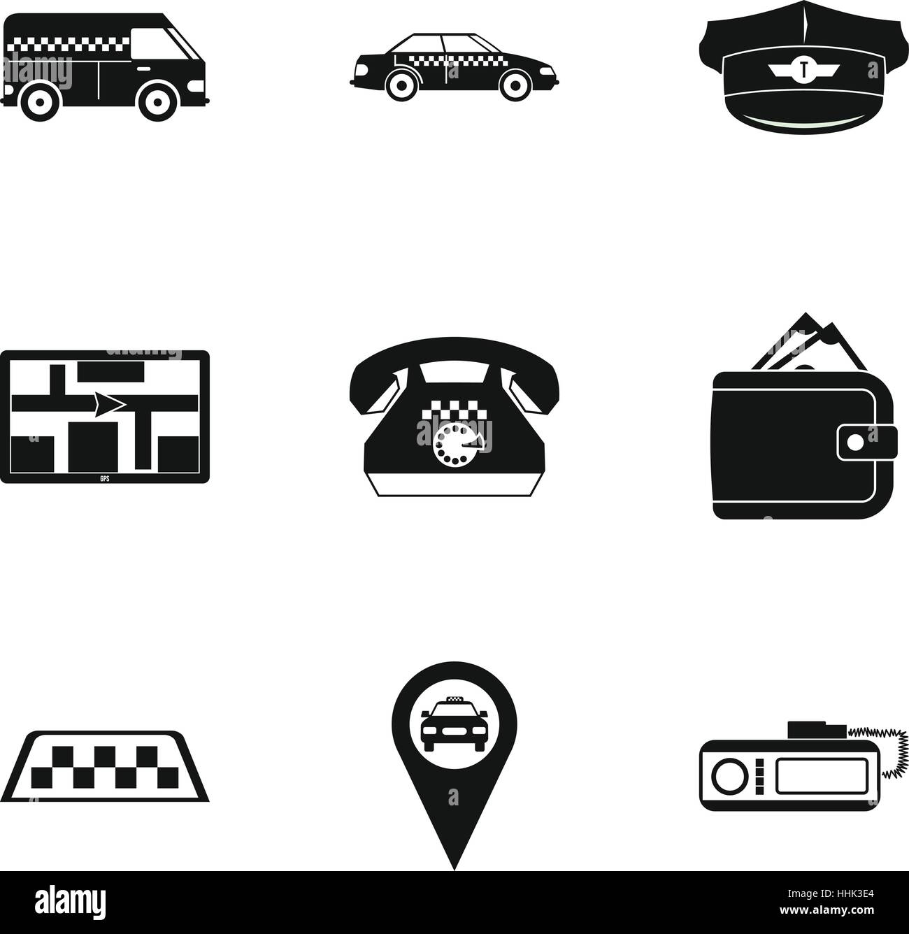 Taxi order icons set, simple style Stock Vector Image & Art - Alamy