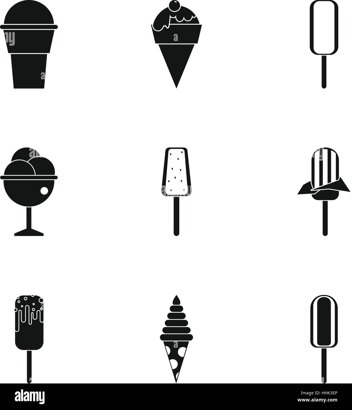 Ice cream icons set, simple style Stock Vector Image & Art - Alamy
