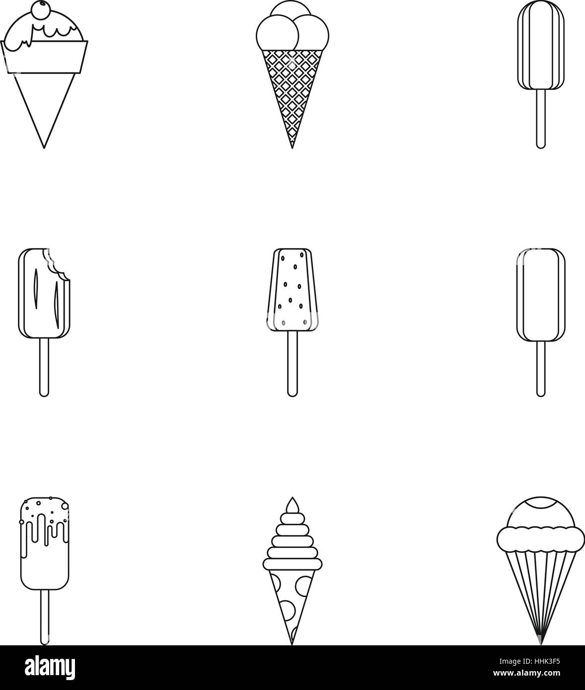 Cold sweets icons set, outline style Stock Vector Image & Art - Alamy