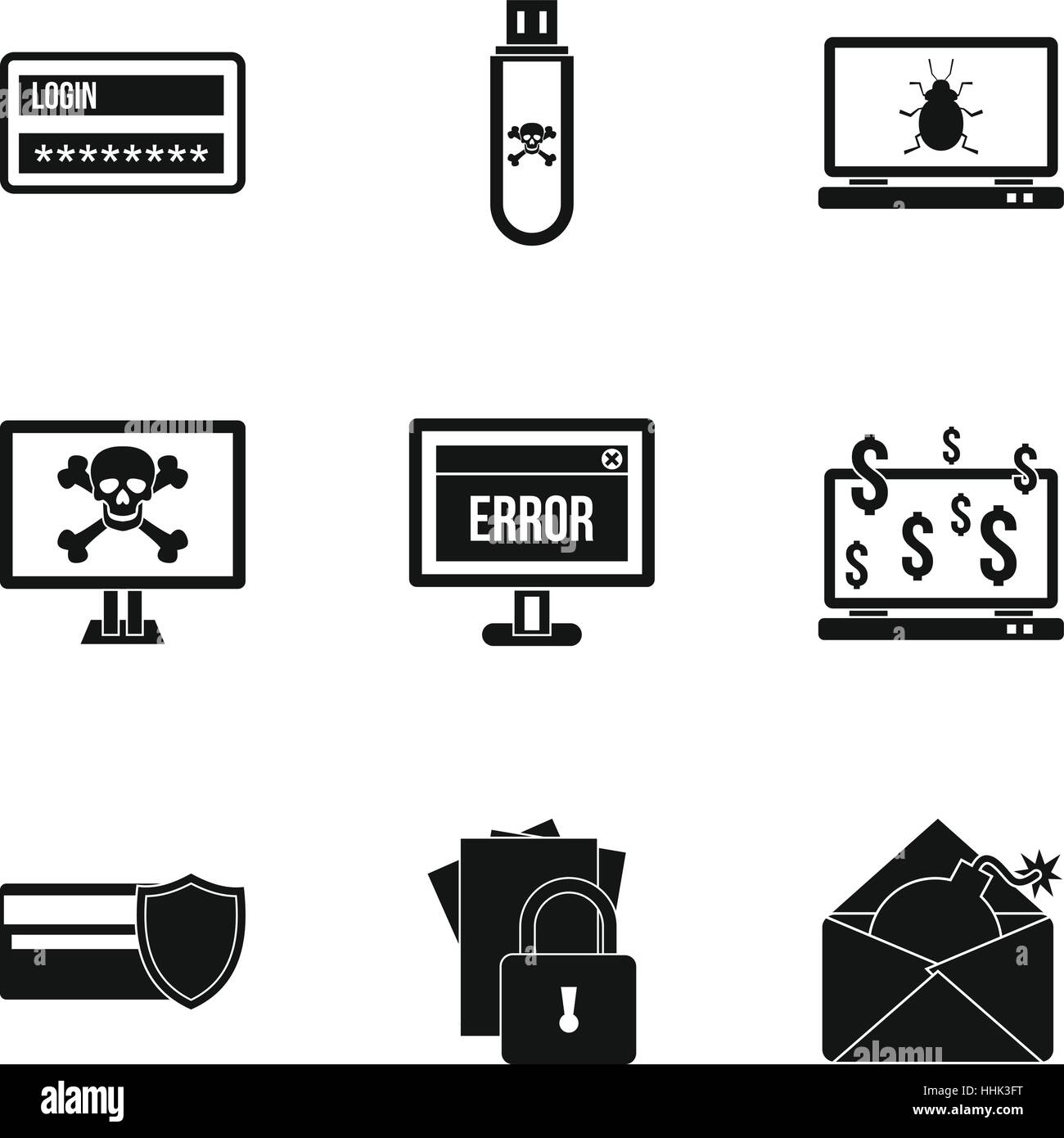 Ddos attack icons set, simple style Stock Vector Image & Art - Alamy