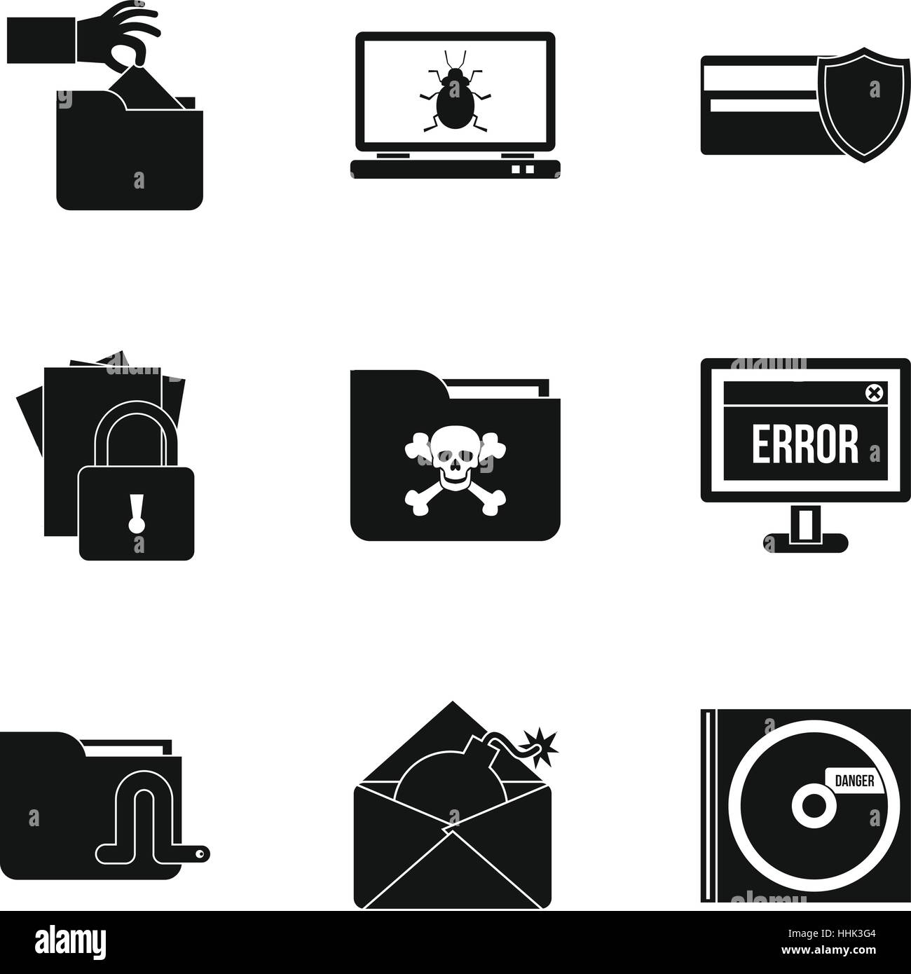 Cracking icons set, simple style Stock Vector Image & Art - Alamy