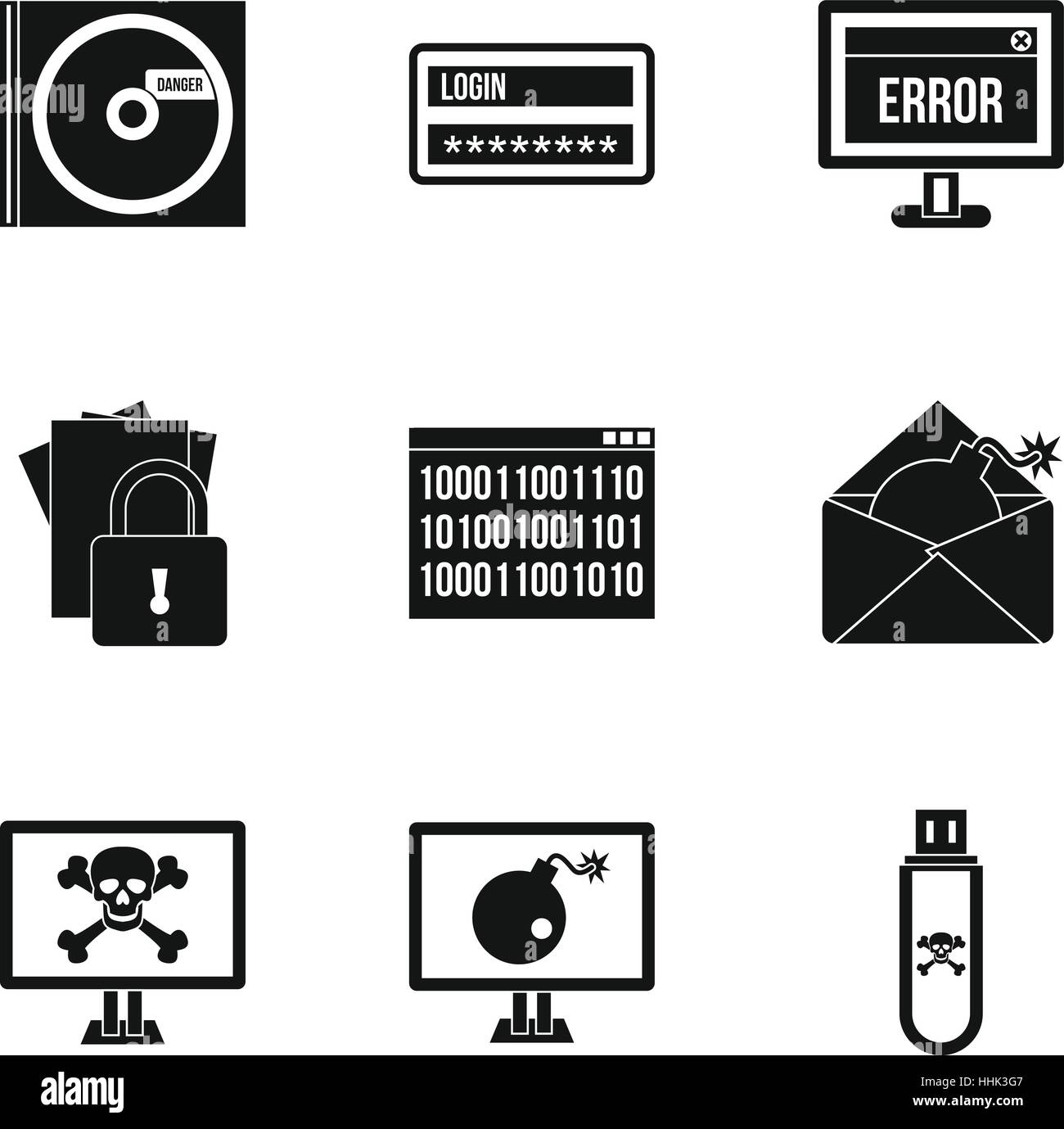 Data theft icons set, simple style Stock Vector Image & Art - Alamy