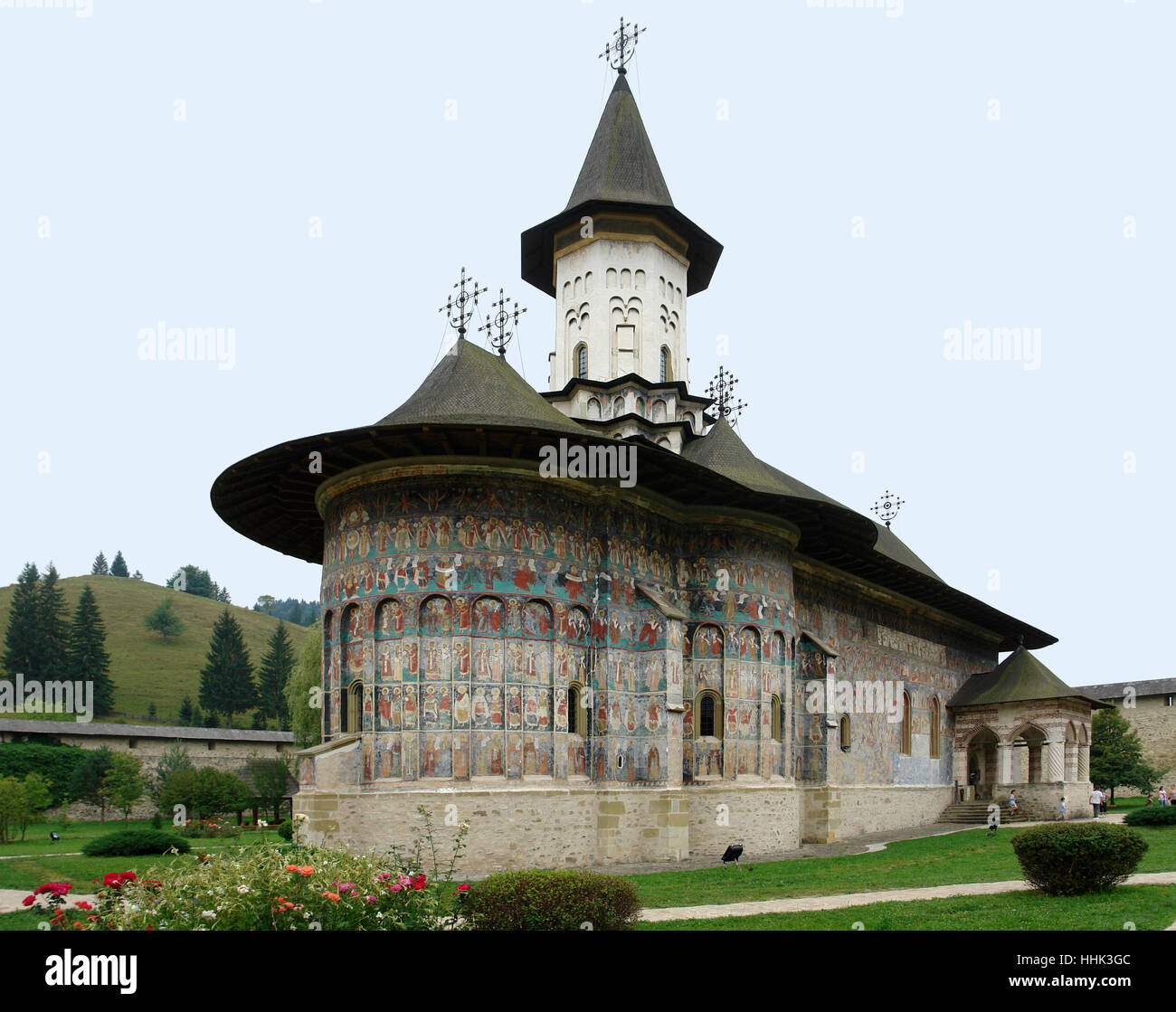 church, monastery, ornate, convent, romania, church, park, wall ...