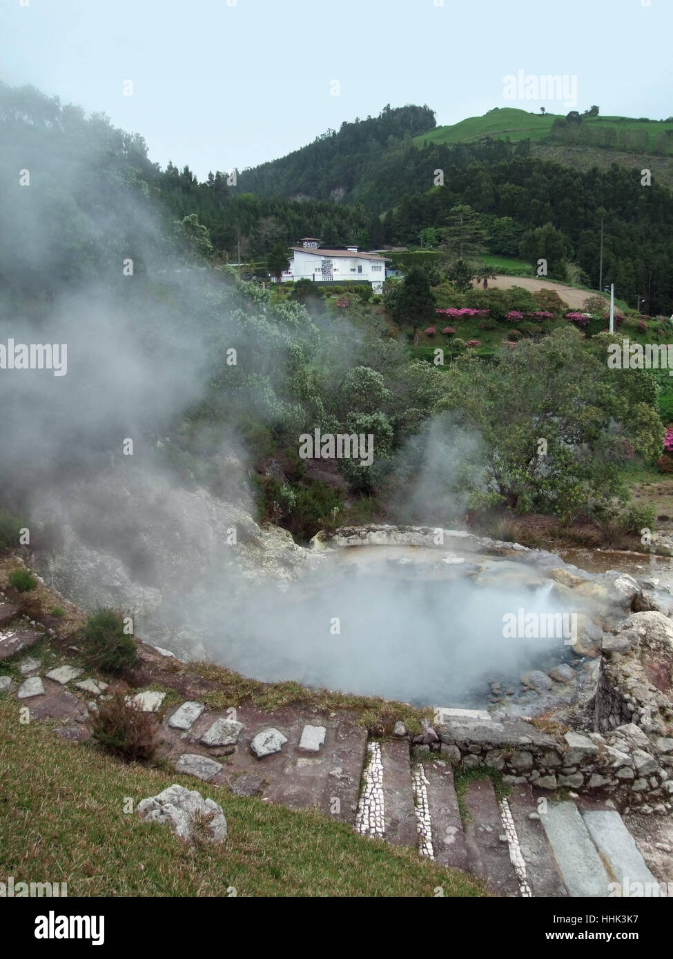 hot spring at Sao Miguel Island, the biggest island of the Azores ...