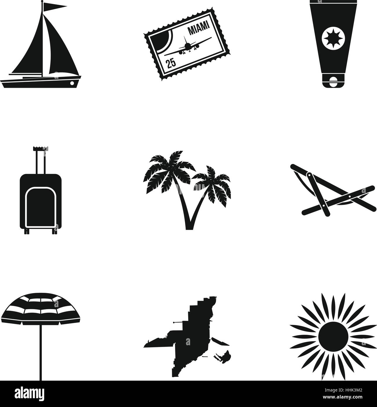 Tourism in Miami icons set, simple style Stock Vector Image & Art - Alamy