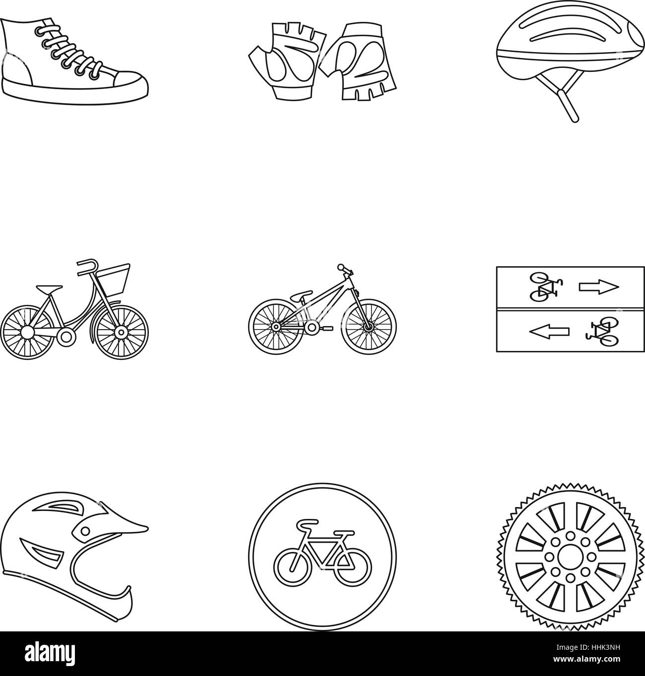 Race cycling icons set, outline style Stock Vector Image & Art - Alamy
