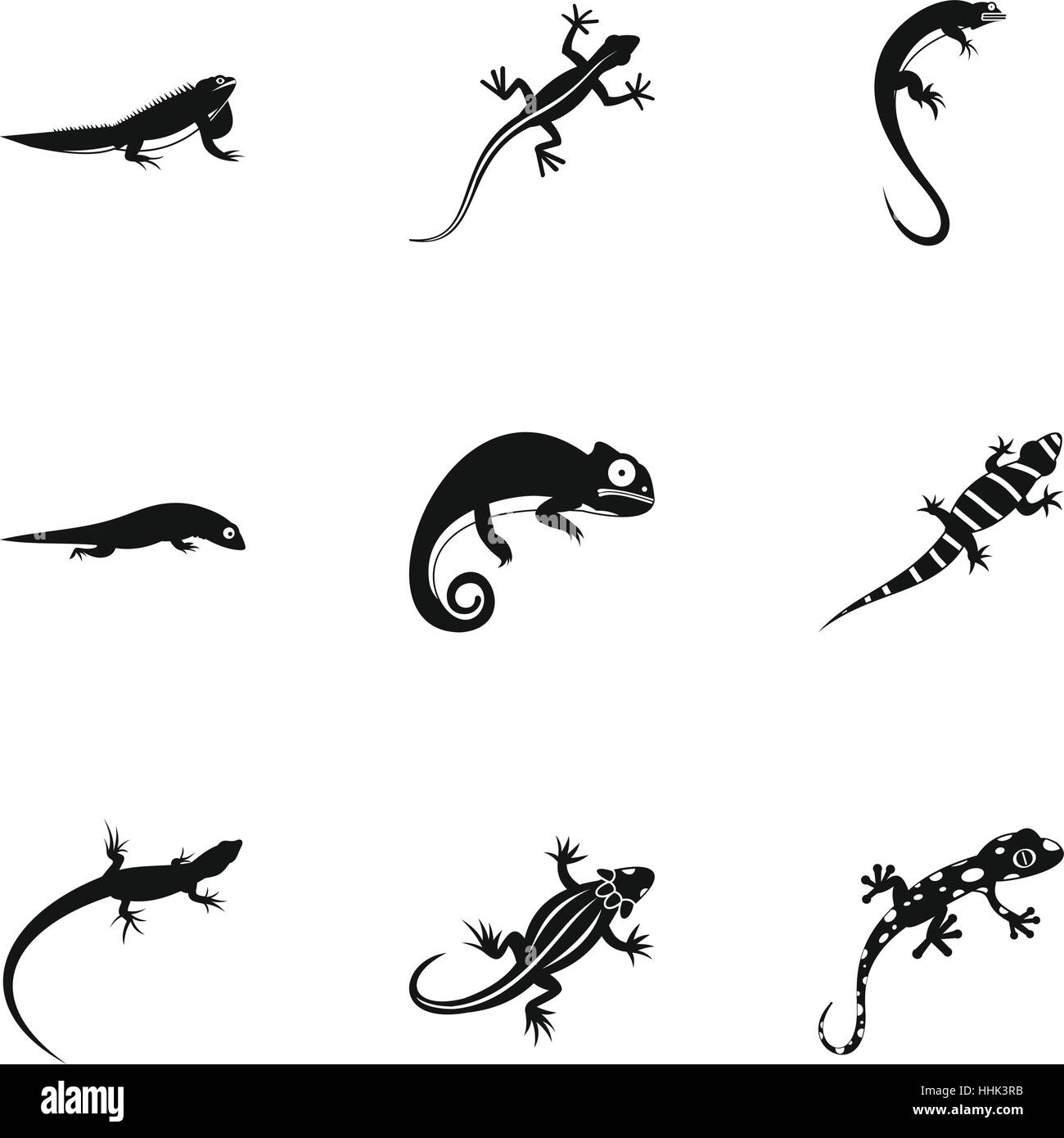Lizard icons set, simple style Stock Vector Image & Art - Alamy