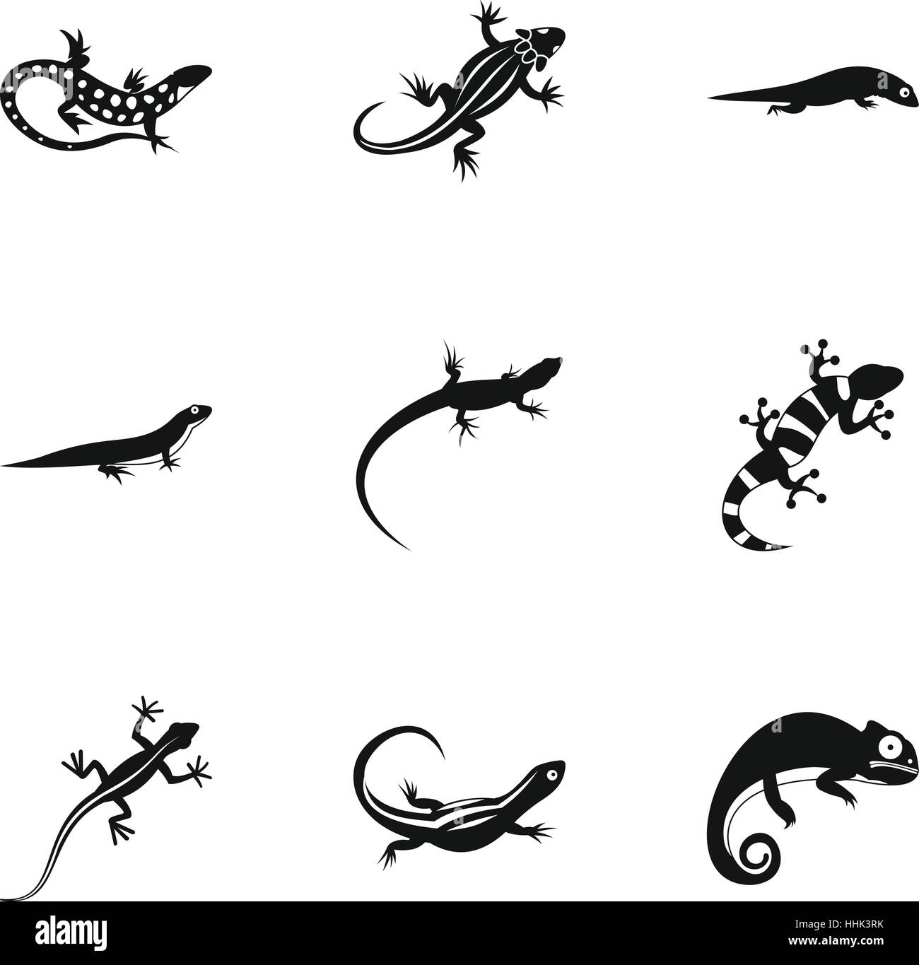 Chameleon icons set, simple style Stock Vector Image & Art - Alamy
