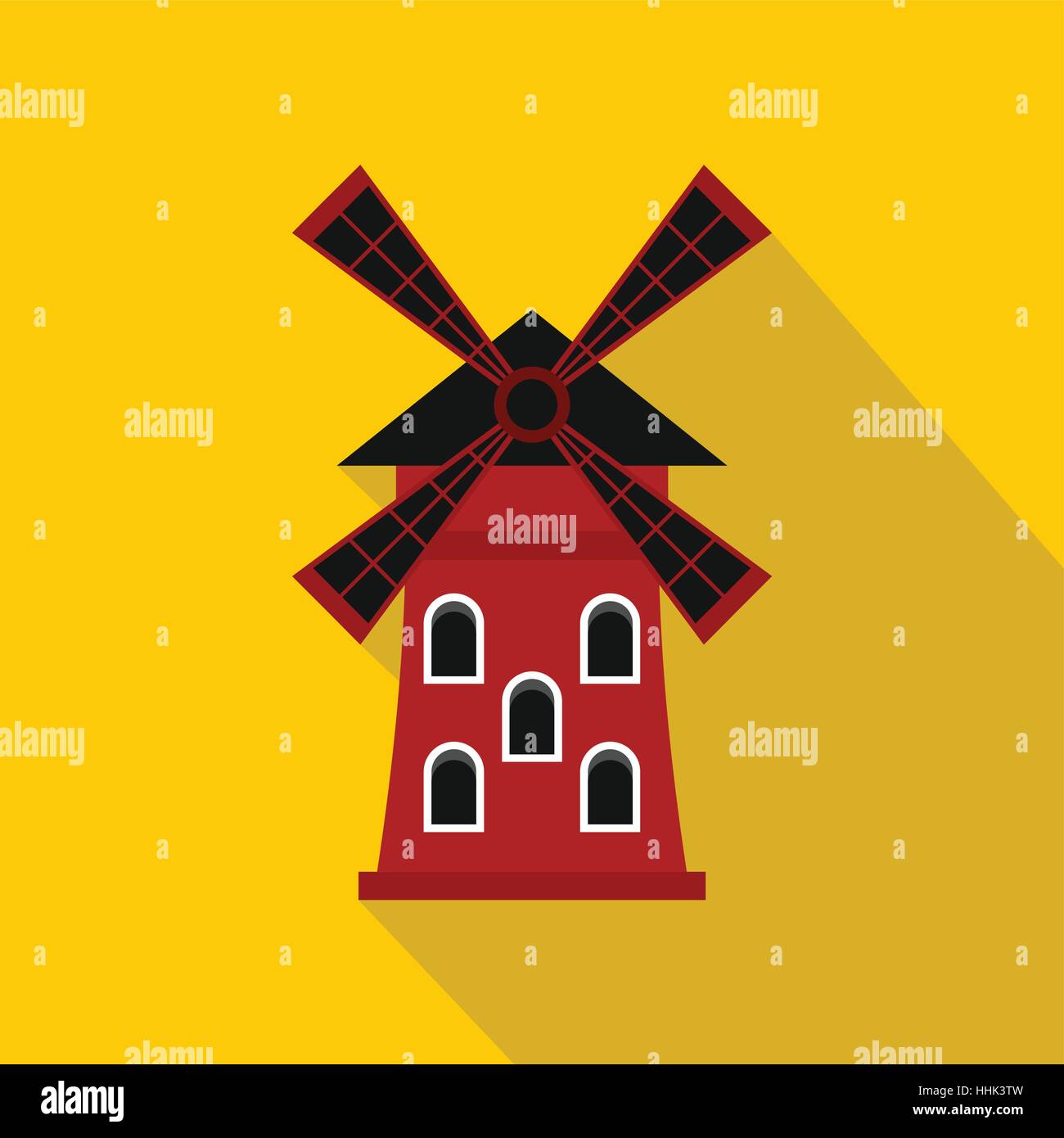 Windmill icon, flat style Stock Vector Image & Art - Alamy