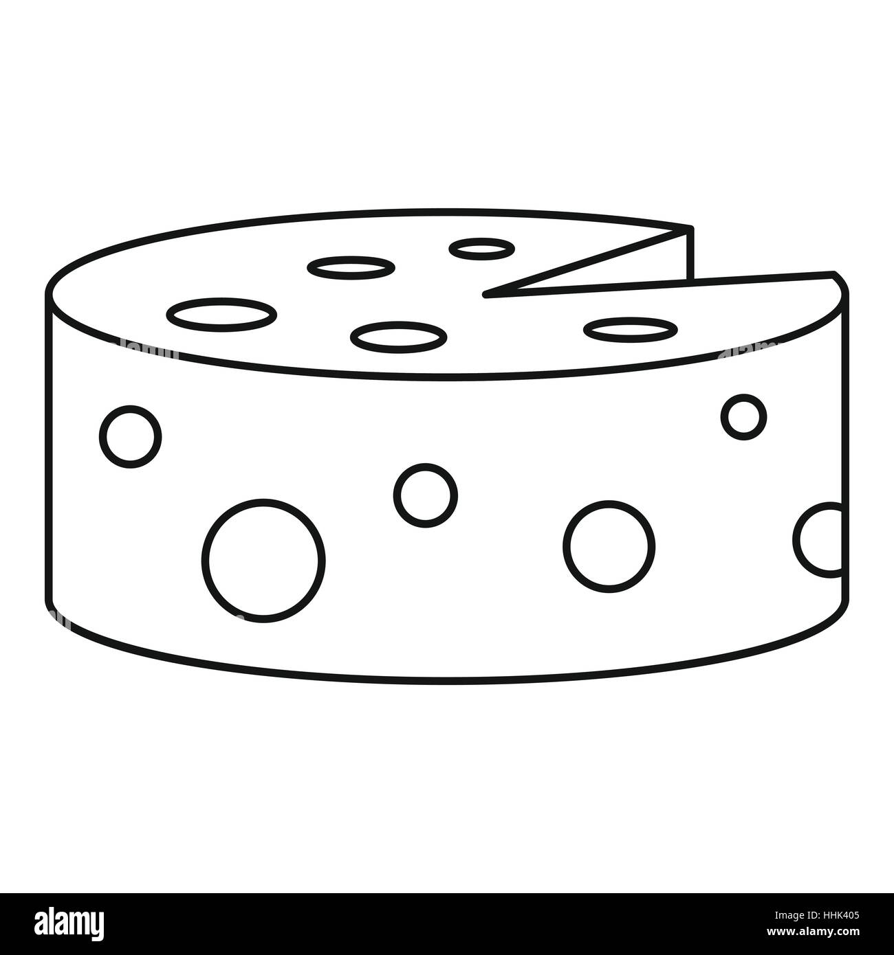 Dairy round cheese icon Black and White Stock Photos & Images - Alamy