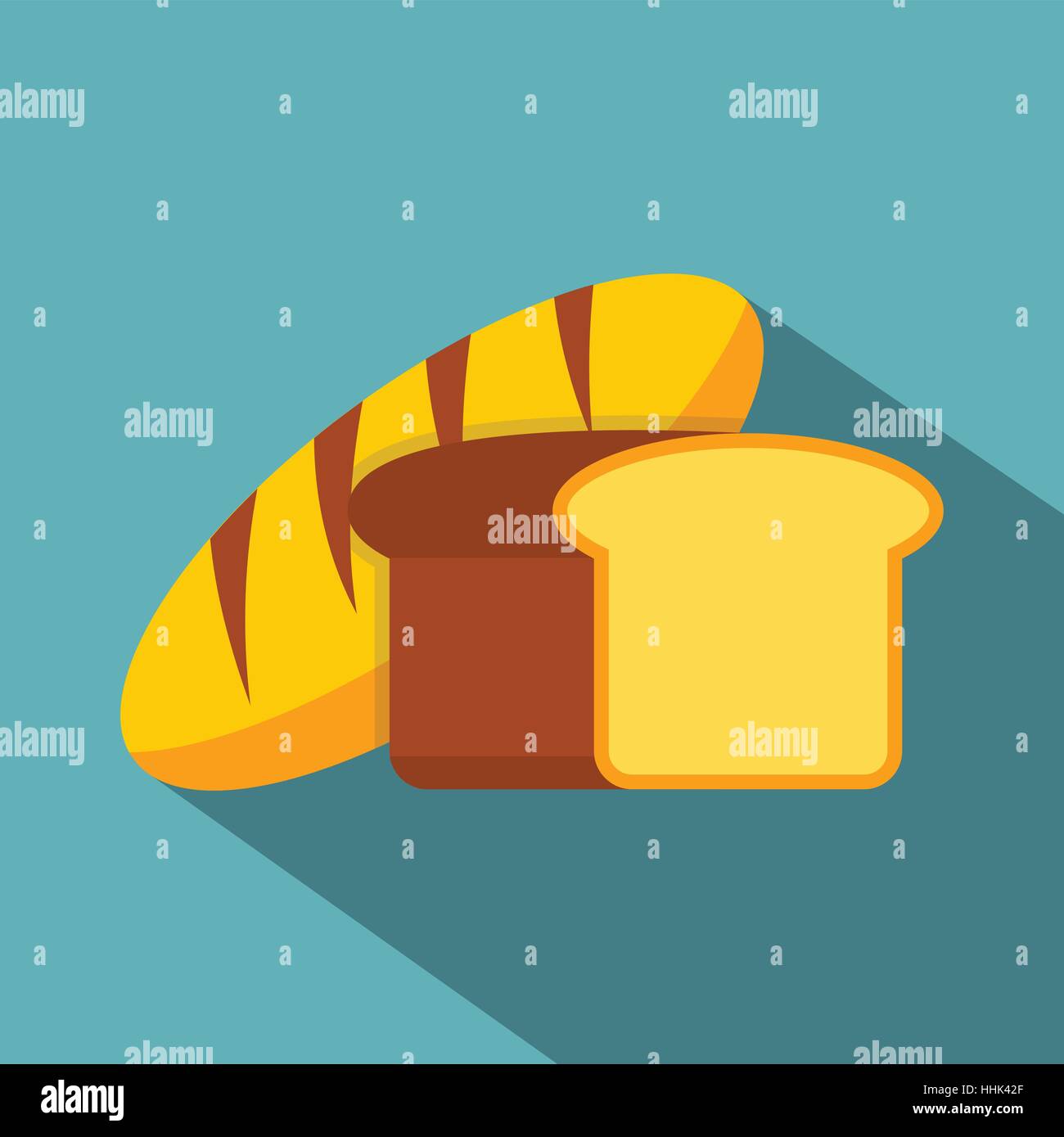 Fresh bread icon, flat style Stock Vector Image & Art - Alamy
