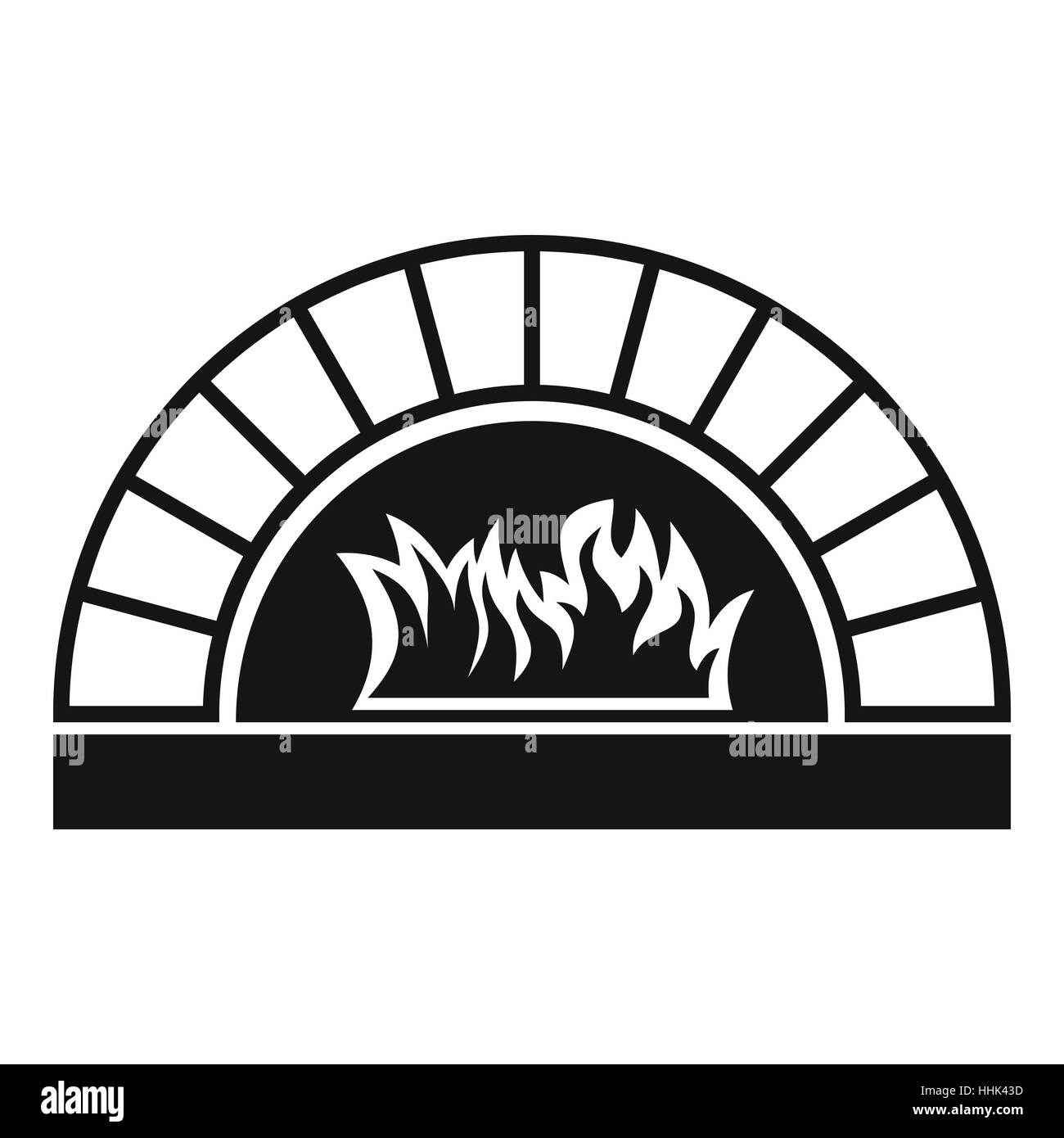 Pizza oven with fire icon, simple style Stock Vector Image & Art - Alamy