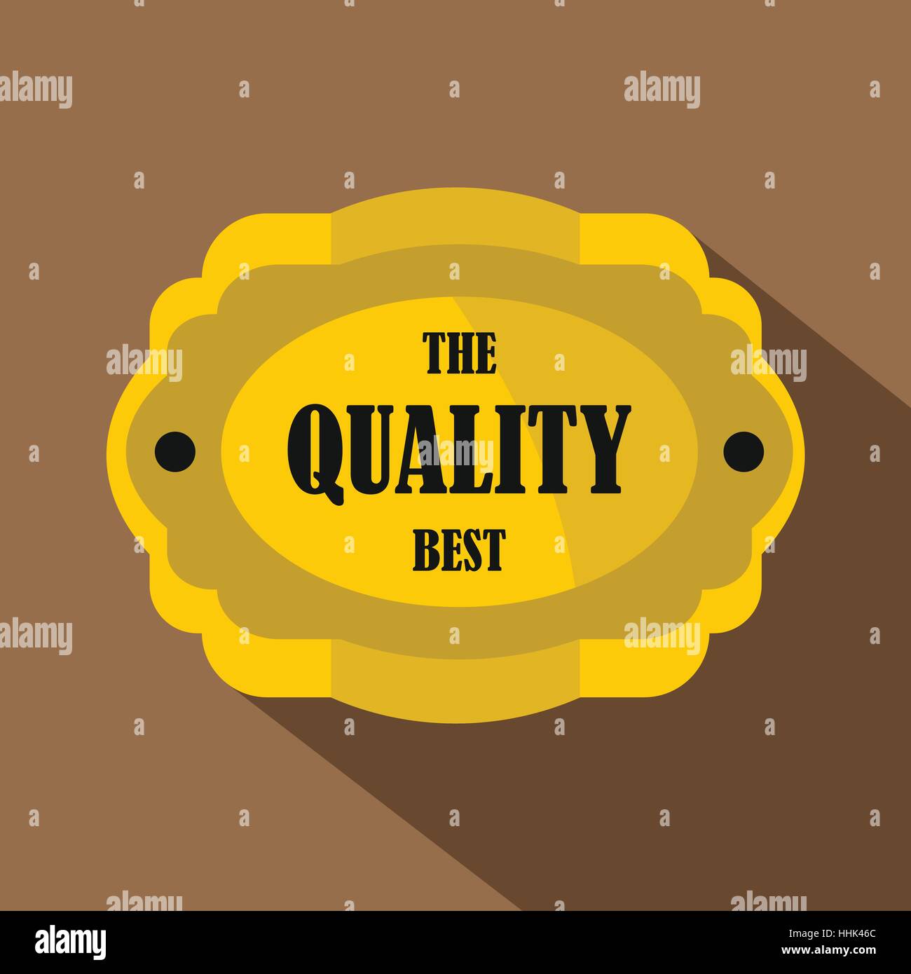 Golden quality label icon, flat style Stock Vector Image & Art - Alamy