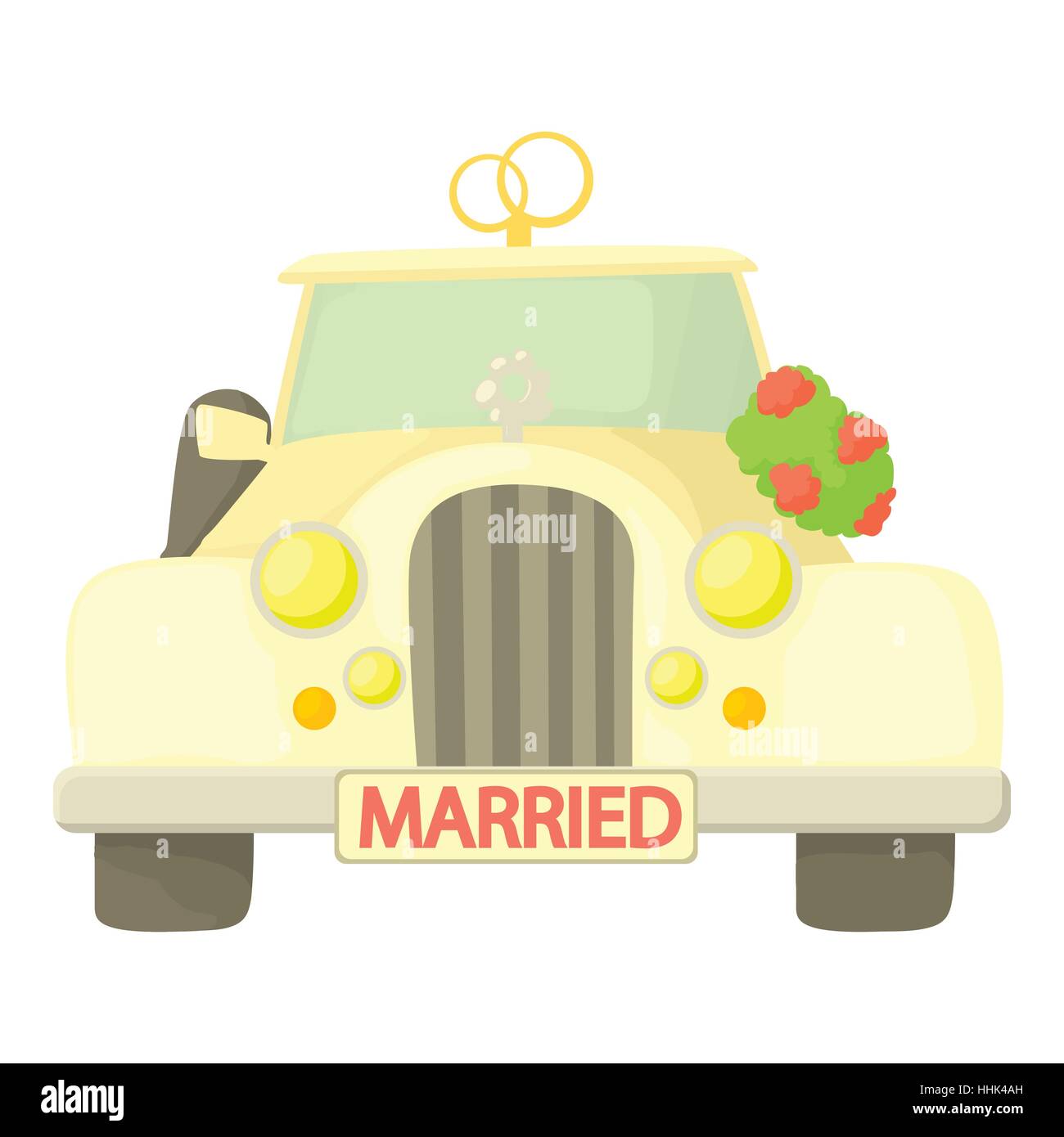 Wedding car decorated Stock Vector Images - Alamy