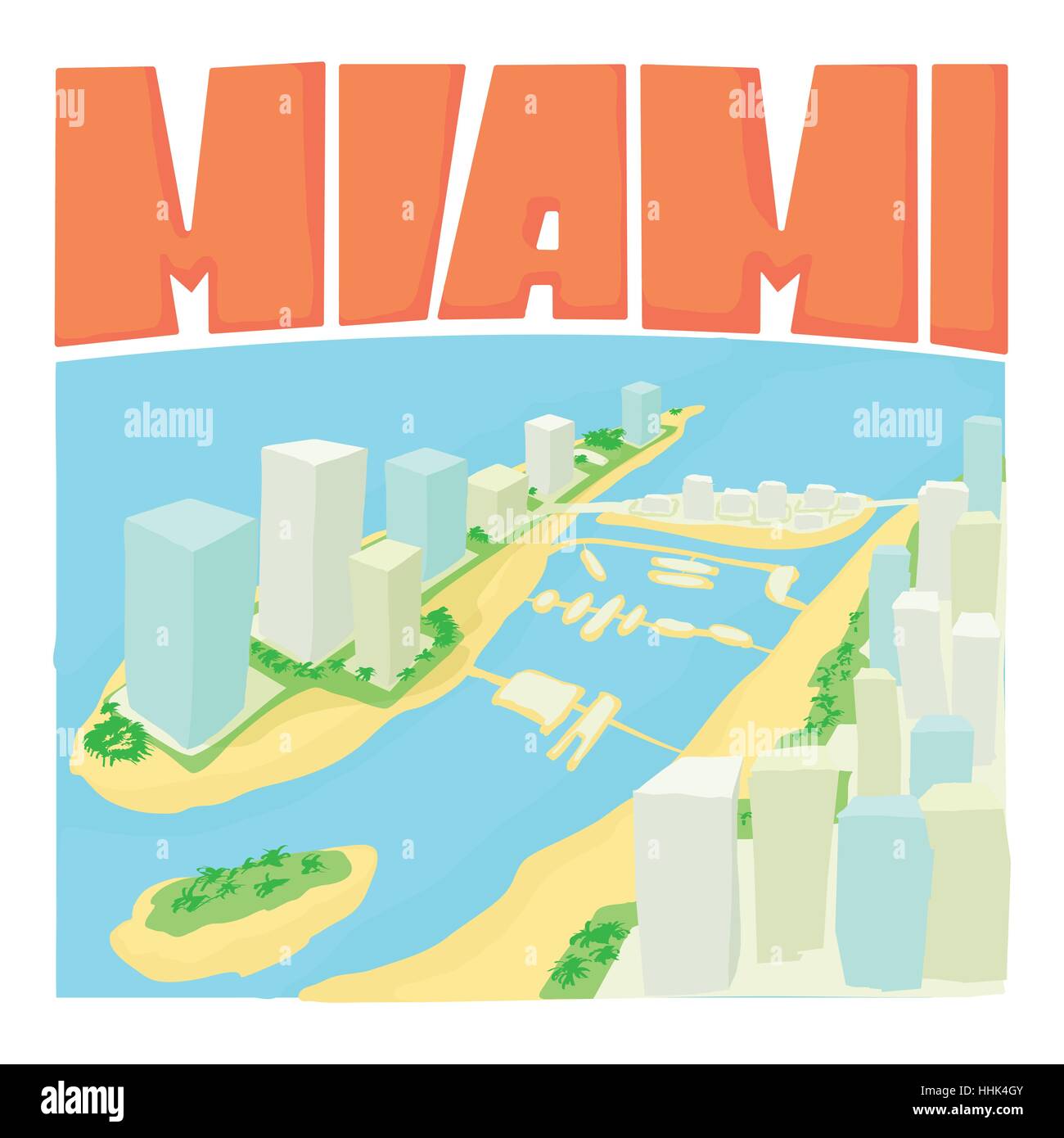 Miami city concept, cartoon style Stock Vector Image & Art - Alamy